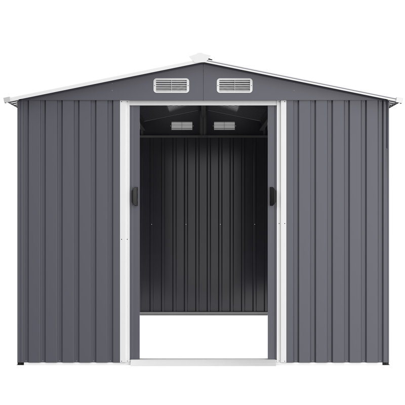 Pabin Inc 12 Ft. D Galvanized Steel Horizontal Storage Shed | Wayfair