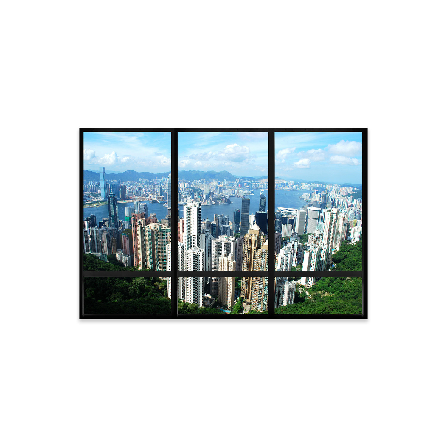 Ebern Designs Hong Kong City Skyline Window View - No Frame Painting ...