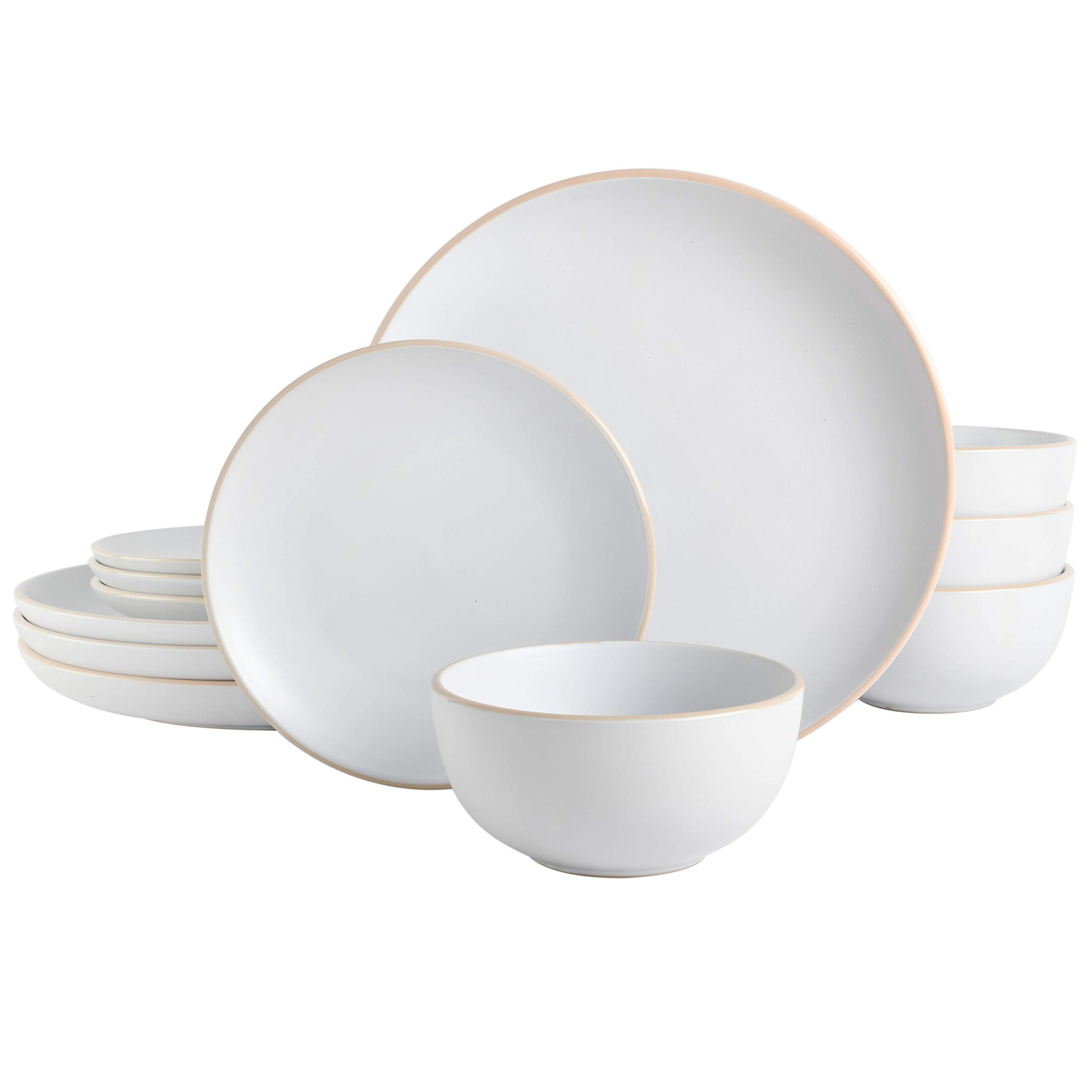 Hokku Designs Rockaway Round Stoneware Dinnerware Set, Service For 4 ...