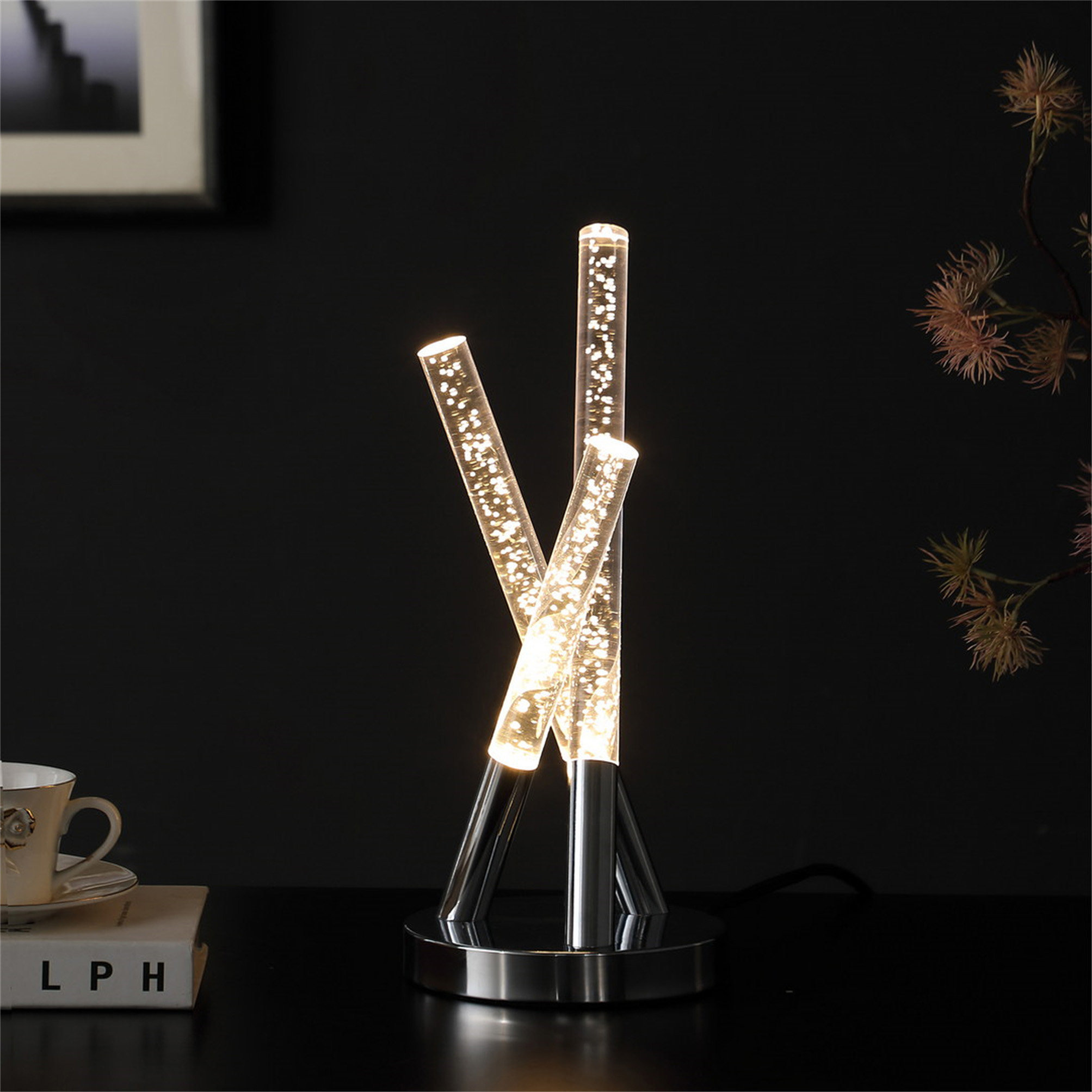 Wrought Studio™ 14.5" In Carina Modern 3 Acrylic Upright Leg Stix Led ...