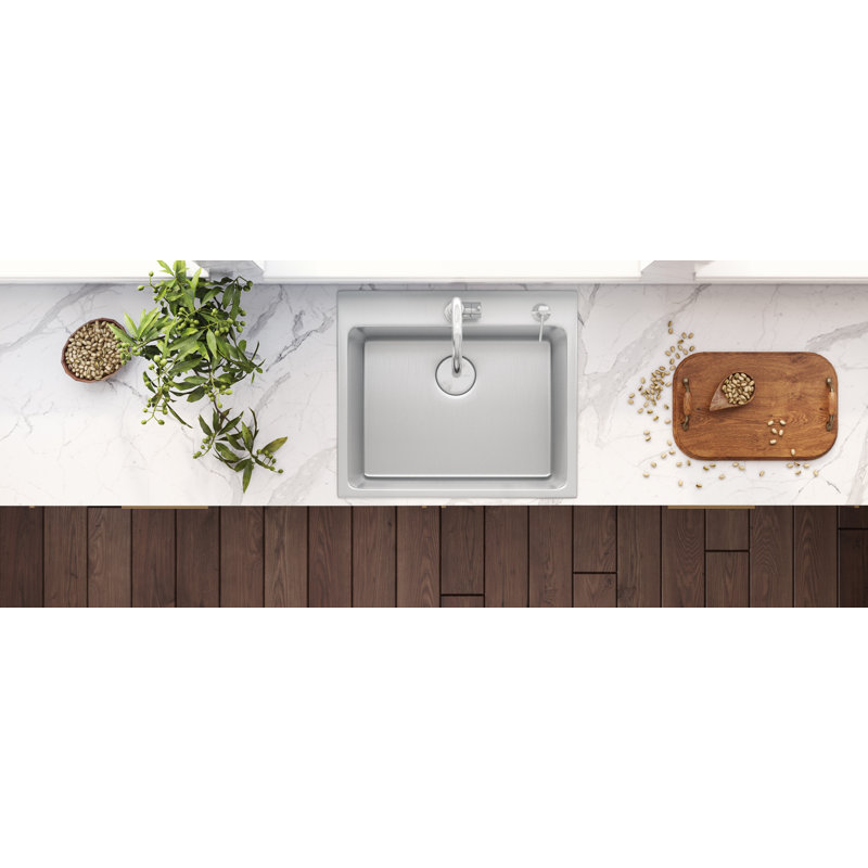 Ruvati 25 x 22 inch Drop-in Topmount Kitchen Sink 16 Gauge Stainless ...