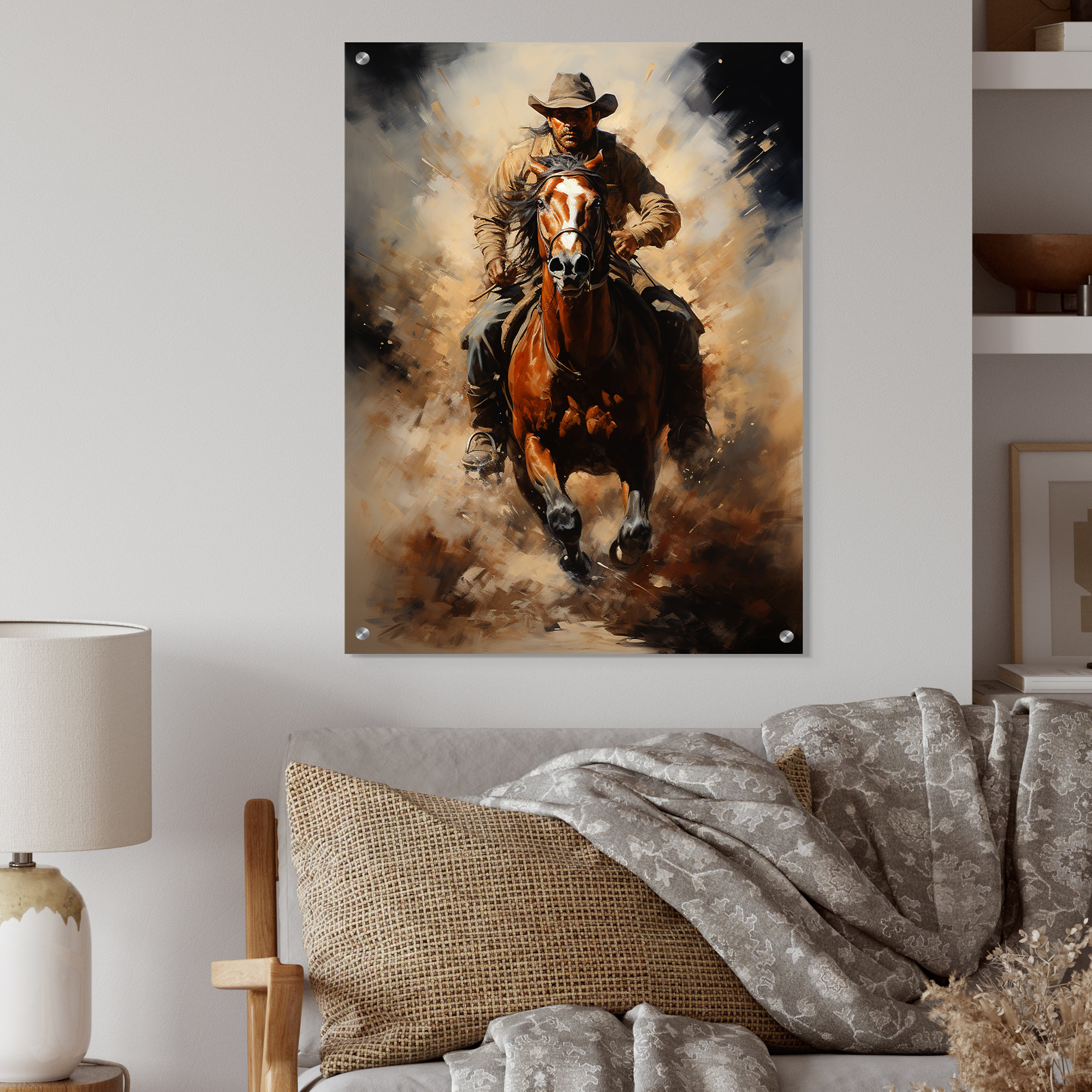 Loon Peak® Cowboy Prairie Wind II - Cowboys Acrylic Wall Art | Wayfair