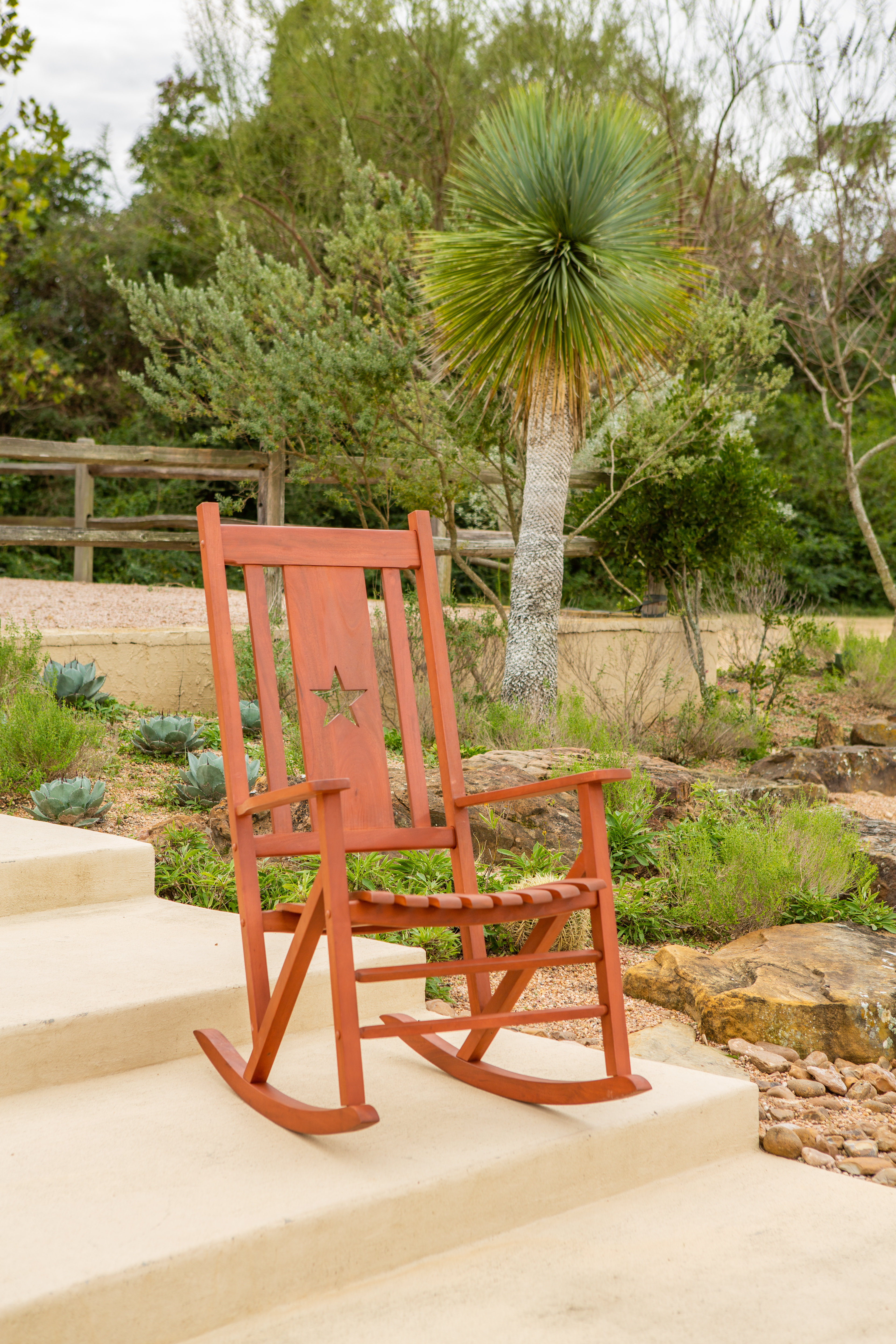 Gracie Oaks Riehm Heartland Natural Star Rocker | Wayfair