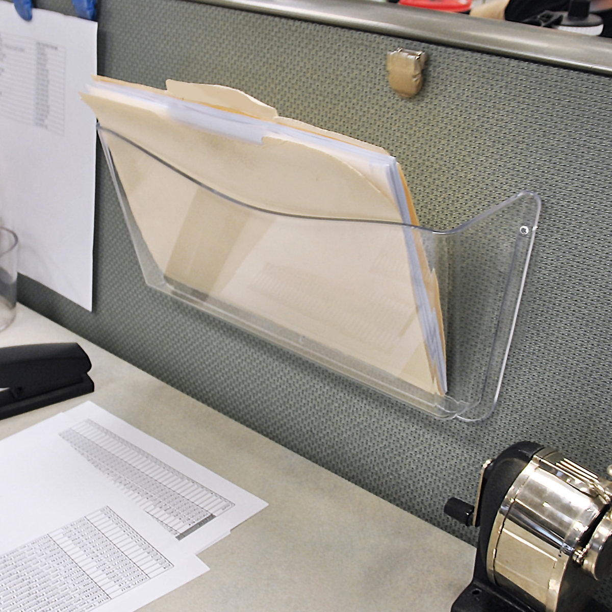 Azar Displays Clear Plastic Wall Mount File Holder with Hanging ...
