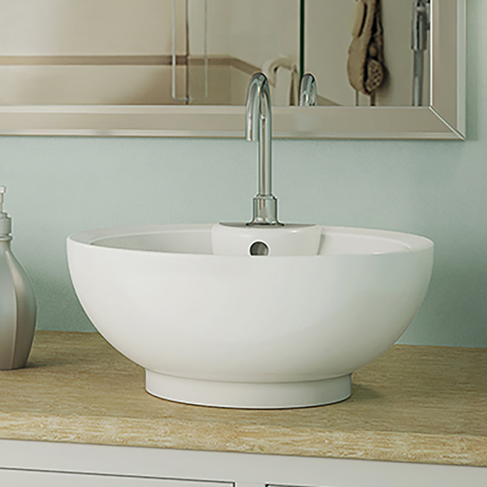 DECOLAV Kyra Classically Redefined Ceramic Circular Vessel Bathroom ...