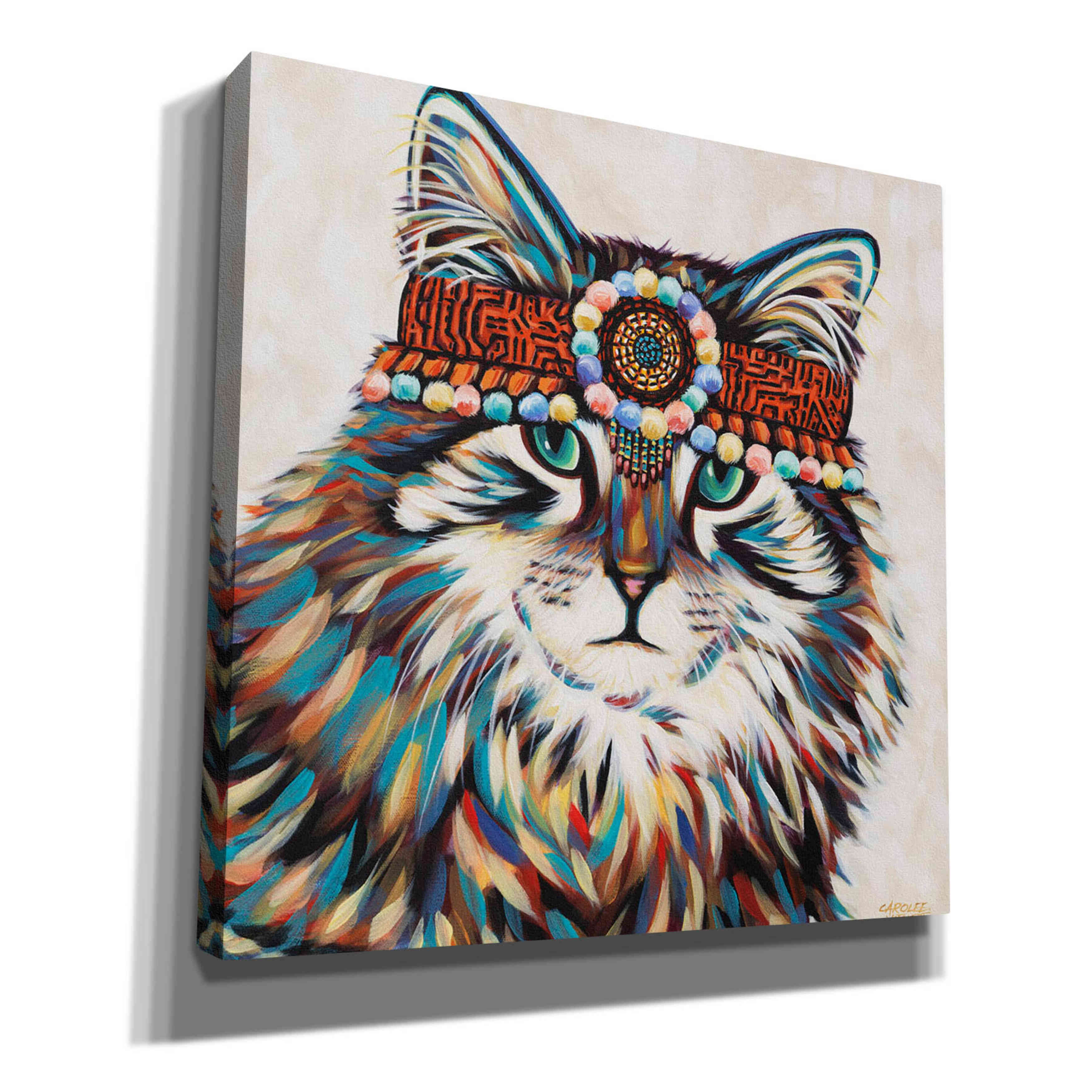 Epic Graffiti Hippie Cat II by Carolee Vitaletti - Wrapped Canvas ...