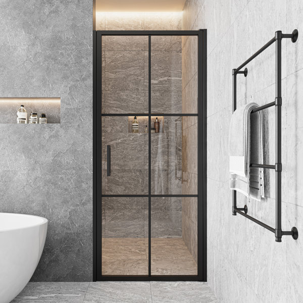 SeawinAxio XTRA Gridient 28.25 - 29 x 72" Framed Pivot Shower Door 3/8 ...