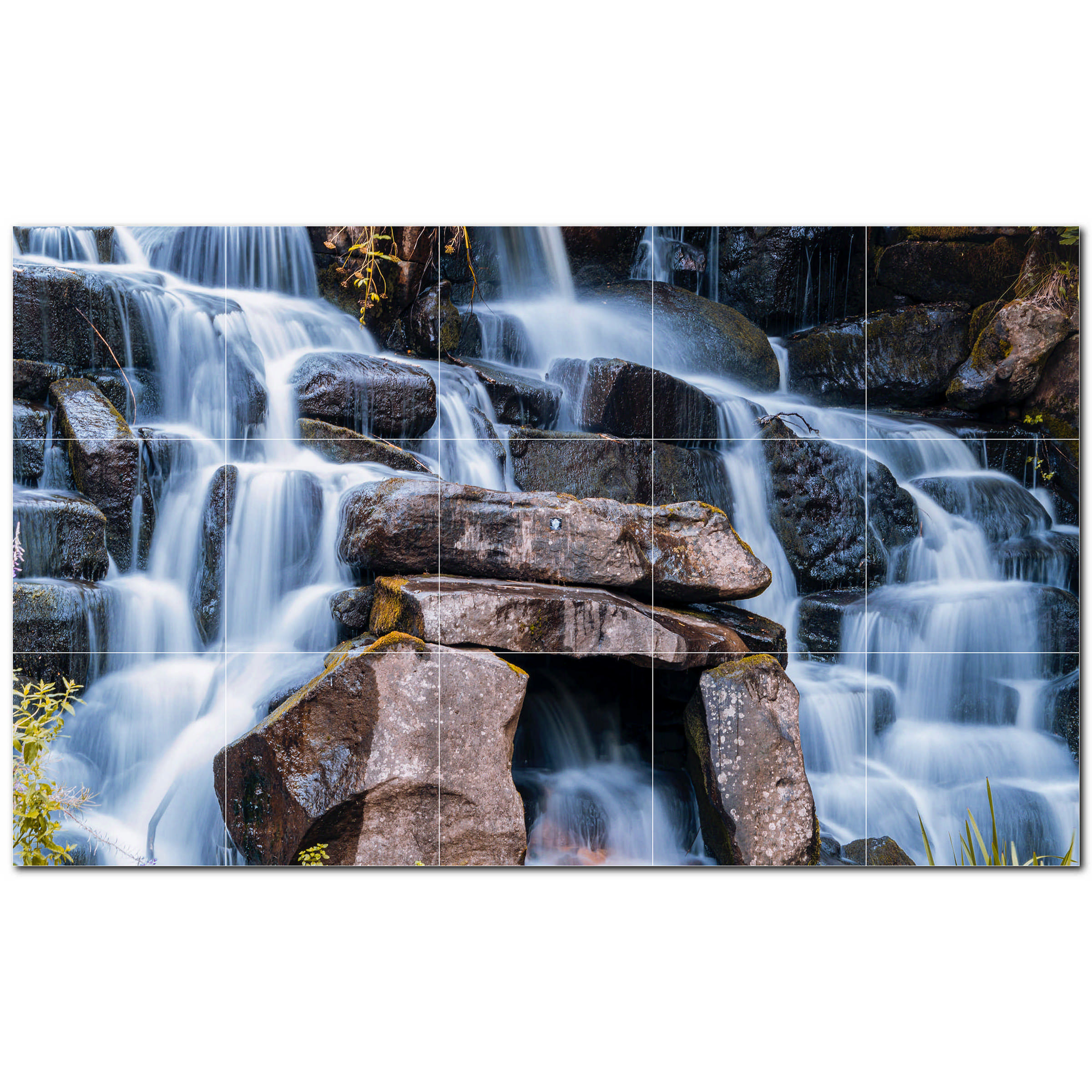 Picture-Tiles.com 40" x 24" Ceramic Waterfalls Photo Decorative Mural ...