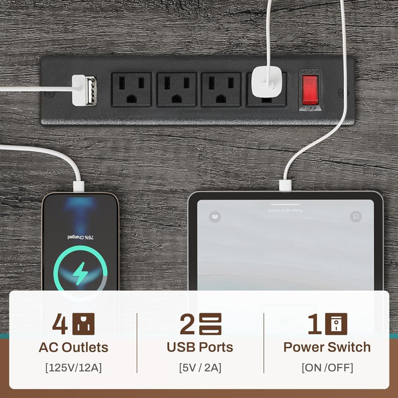 Wrought Studio™ 59" Office Desk With Drawers, Reversirble Computer Desk ...