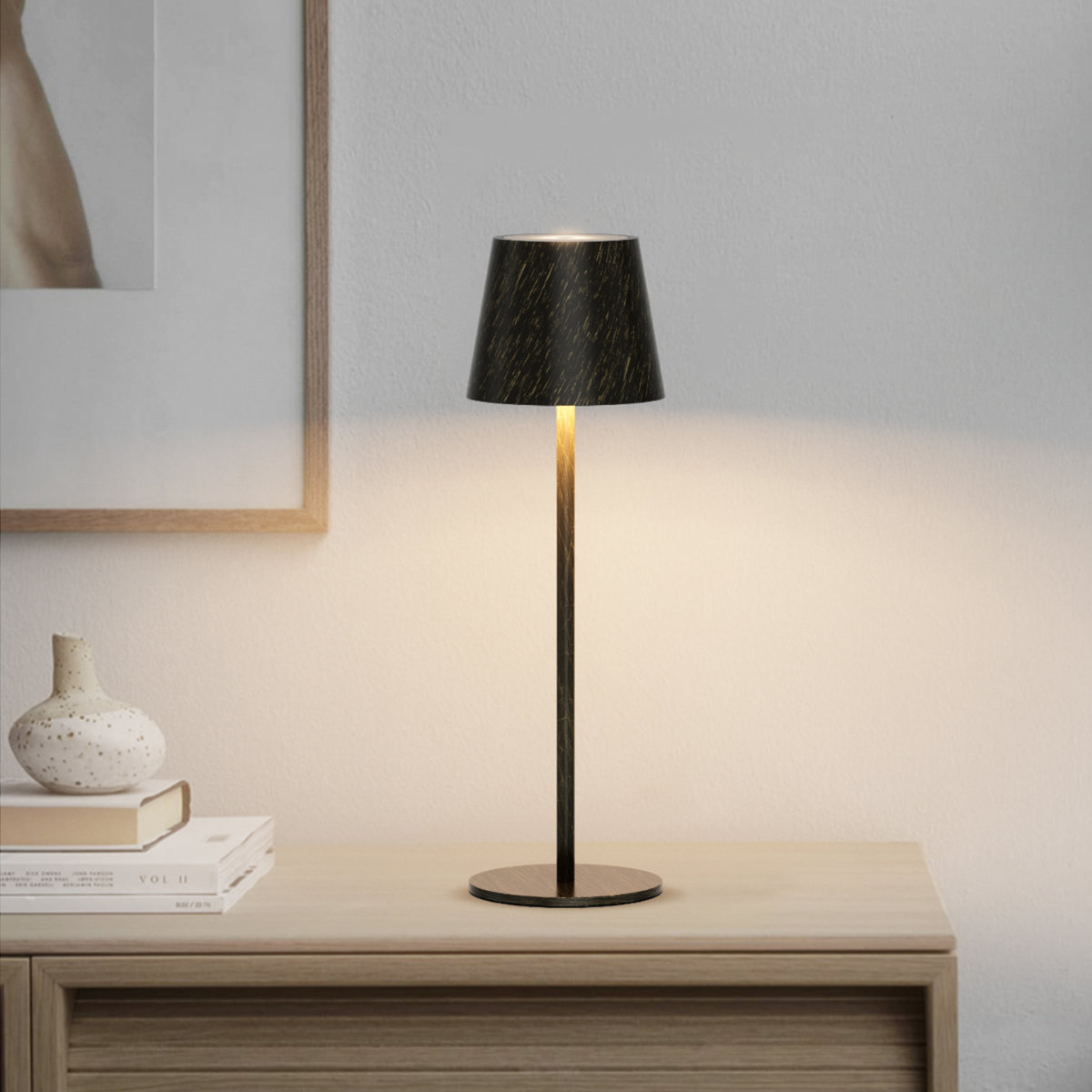 Ebern Designs Chelan 3000K Cordless Table Lamp Dimmable Rechargeable ...