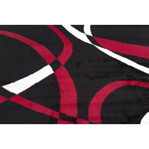 Ebern Designs Fordbridge Performance Red/Black Rug & Reviews | Wayfair