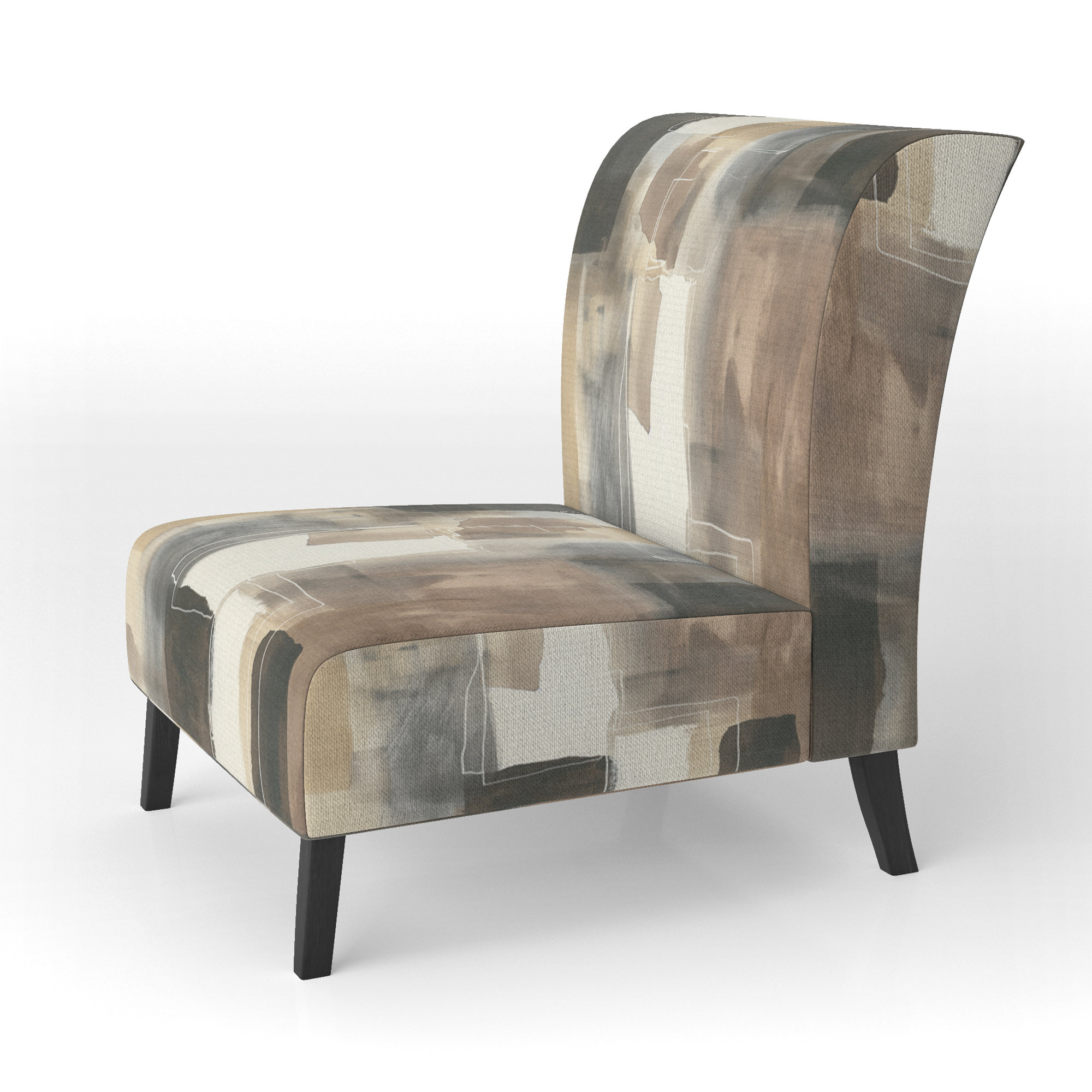 Ivy Bronx Glam Dancing Shape I - Upholstered Modern Accent Slipper ...