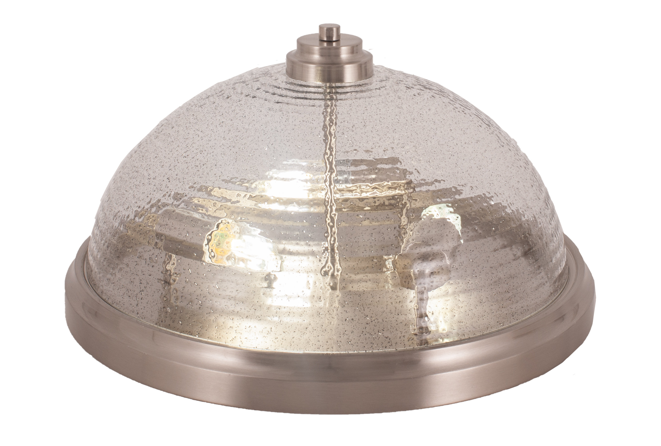 Everly Quinn Flush Mount, Bulbs, Shown With Smoke Ribbed Glass ...