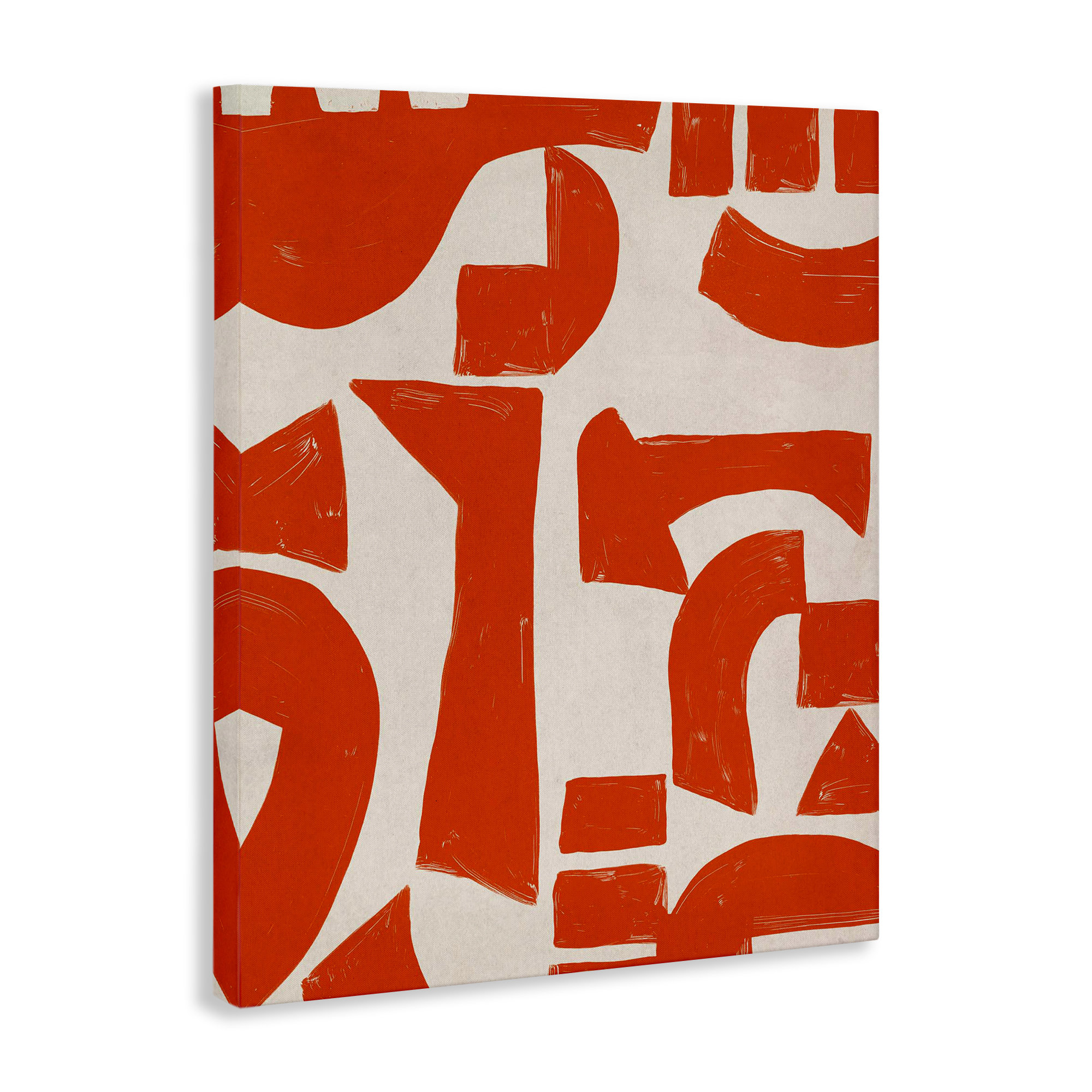 Ivy Bronx Red Asymmetrical Shapes Canvas Wall Art by June Erica Vess ...