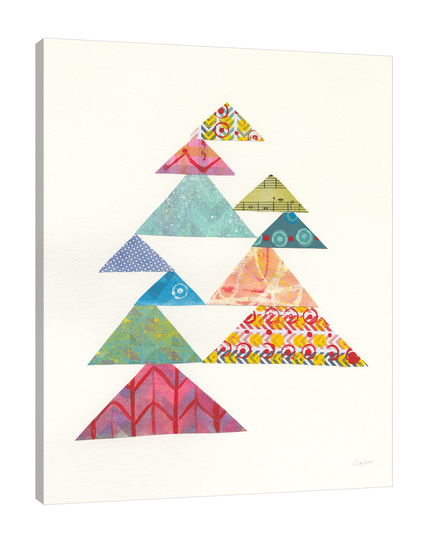 George Oliver 'Modern Triangles Stack I' Graphic Art Print on Wrapped ...