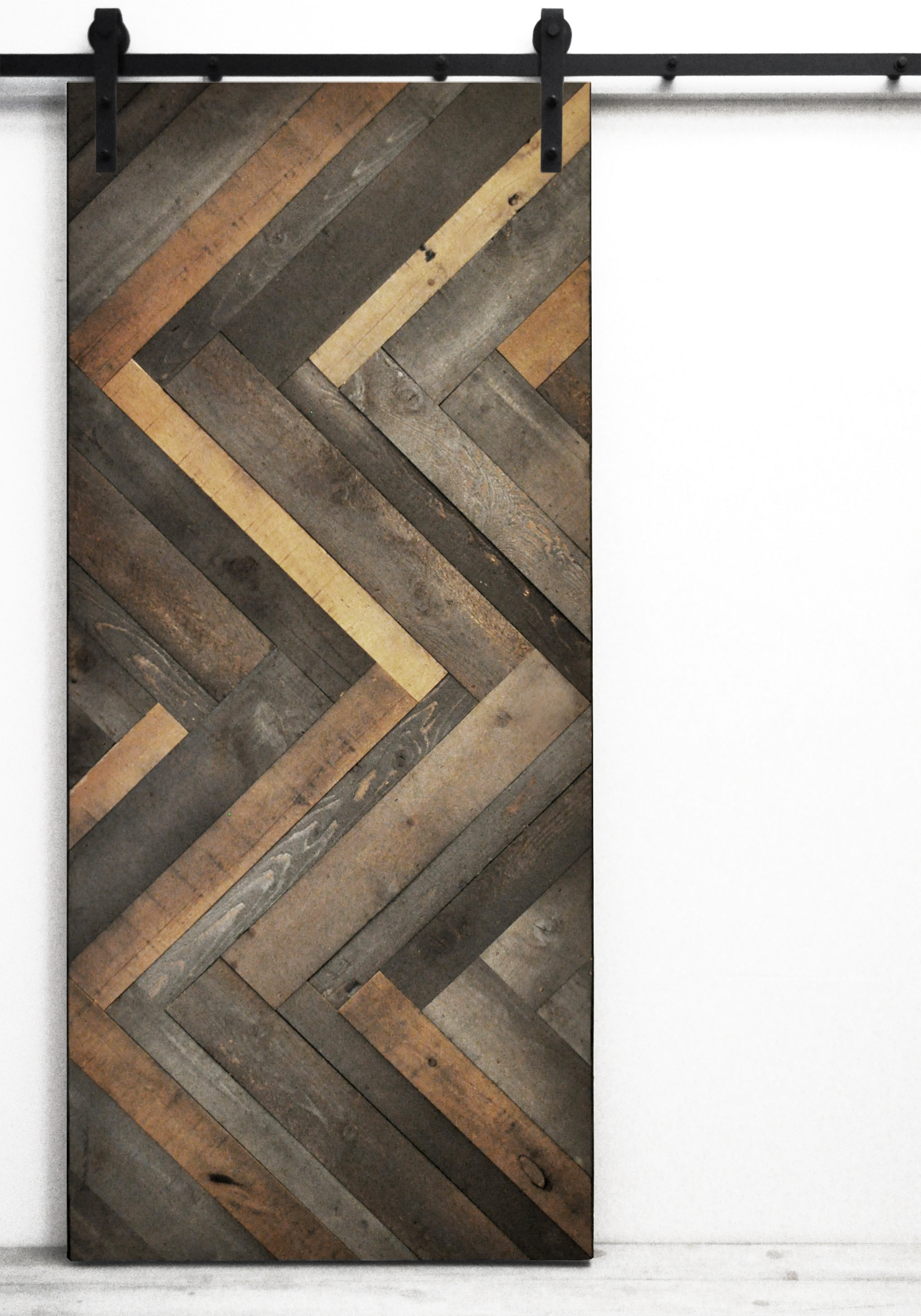 Dogberry Collections Flush Wood Finish Barn Door without Installation ...