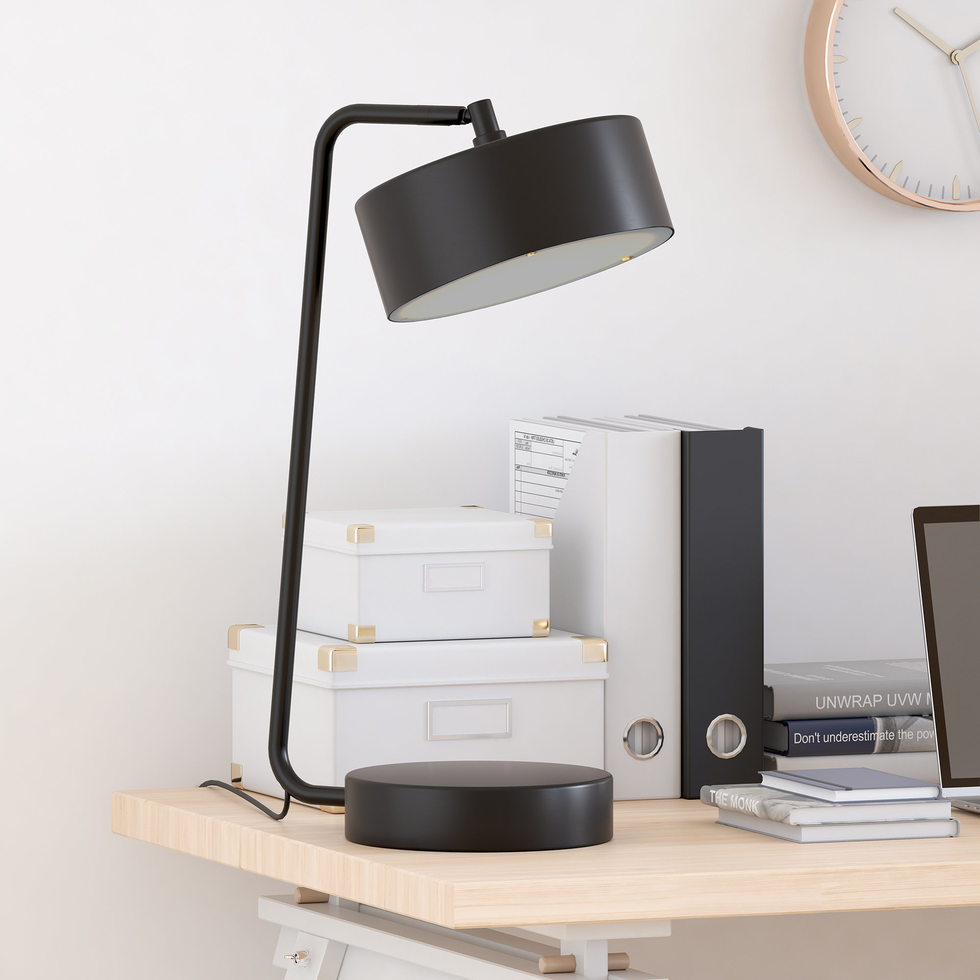 George Oliver Wegner 18.5" Black Desk Lamp & Reviews | Wayfair