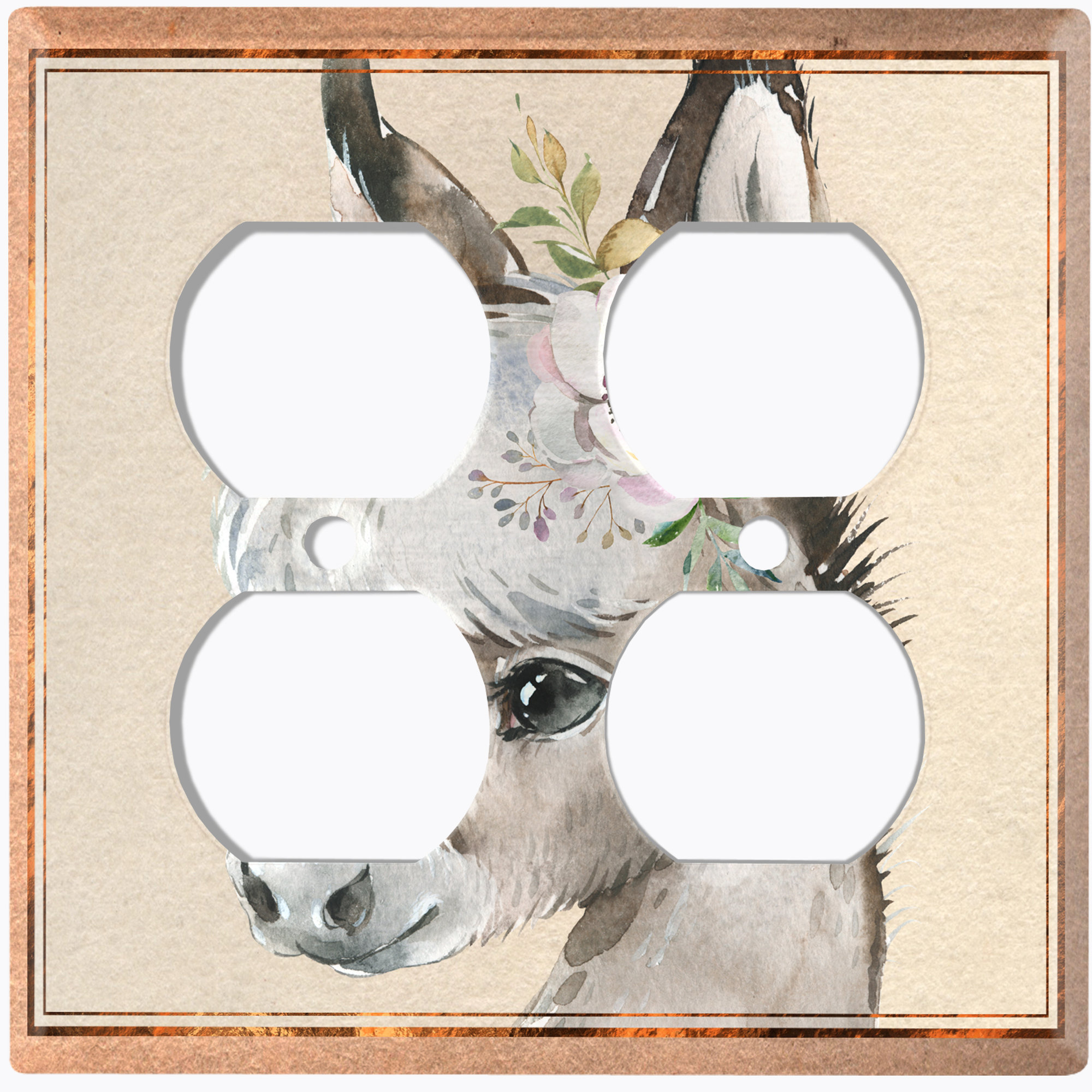 WorldAcc Metal Light Switch Plate Outlet Cover (Cute Animal Baby Grey ...