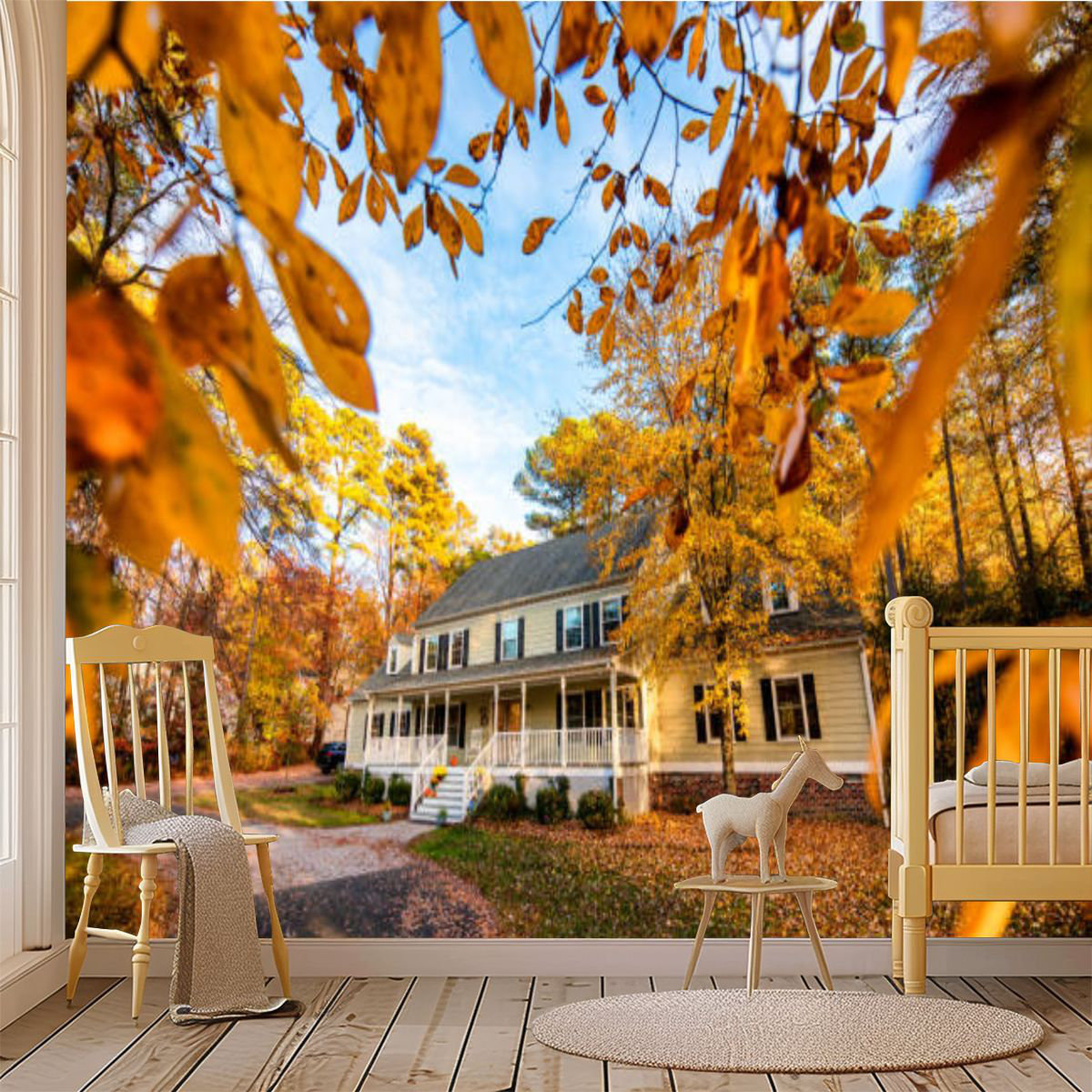 Millwood Pines Peel and Stick Canvas Wallpaper Wall Mural Colonial ...