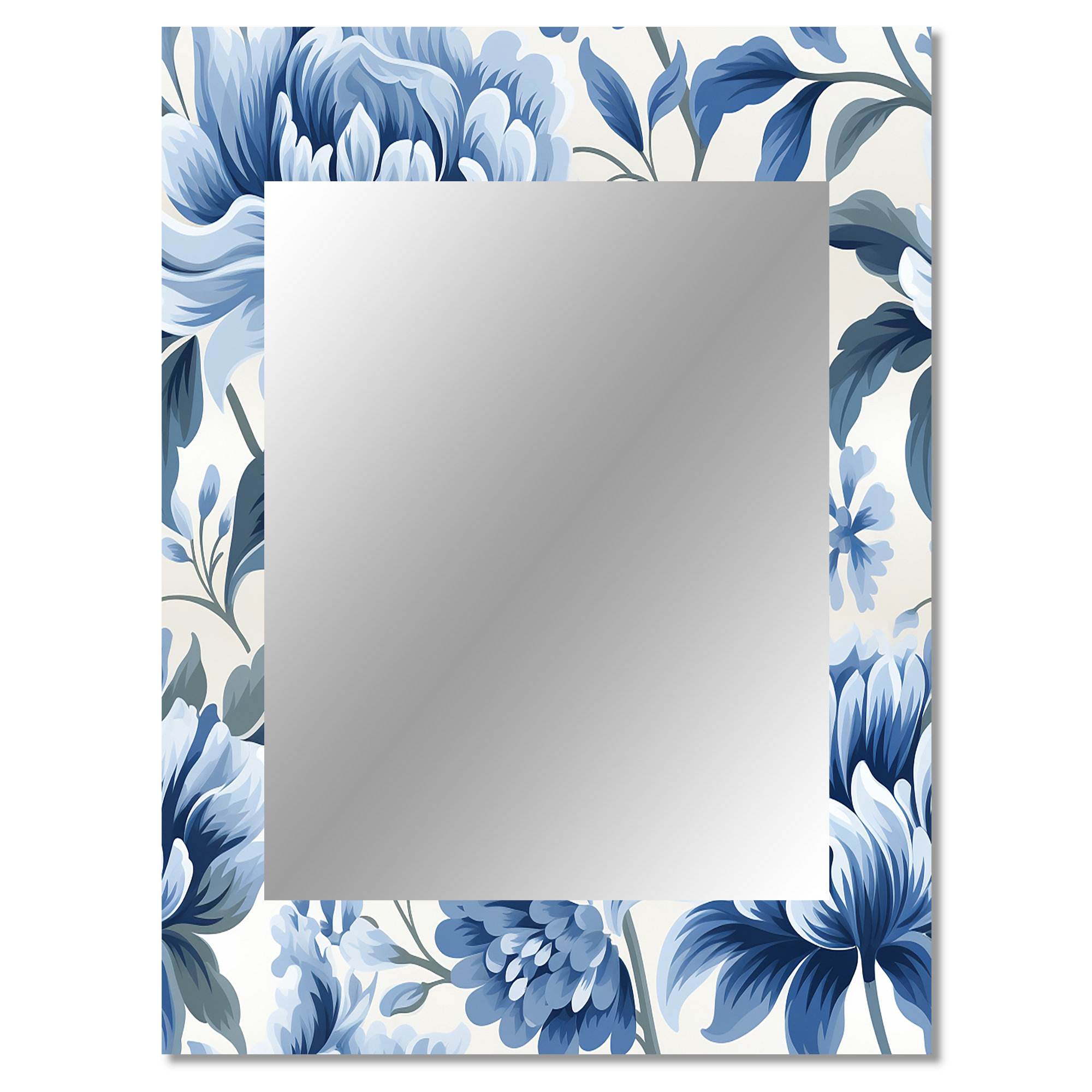 Fleur De Lis Living Jarrell White And Blue Damask Breeze - damask ...
