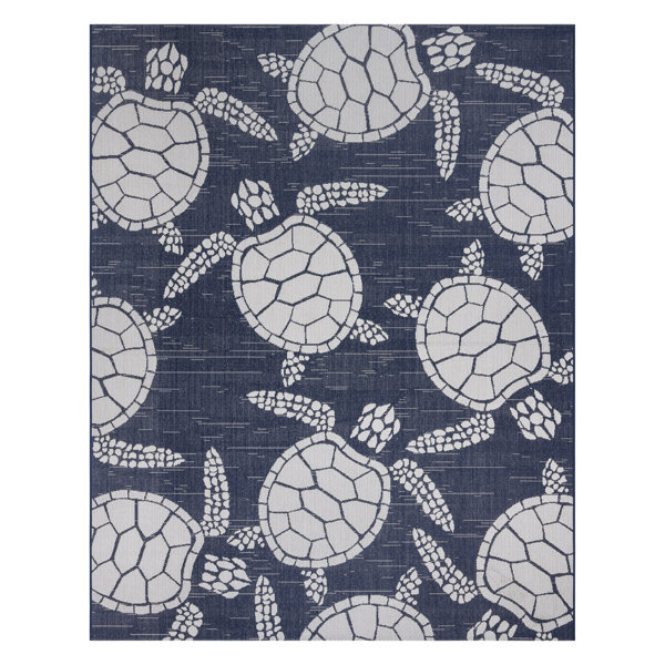 Gertmenian Paseo Tortue Sea Turtle Polypropylene Flatweave Indoor ...