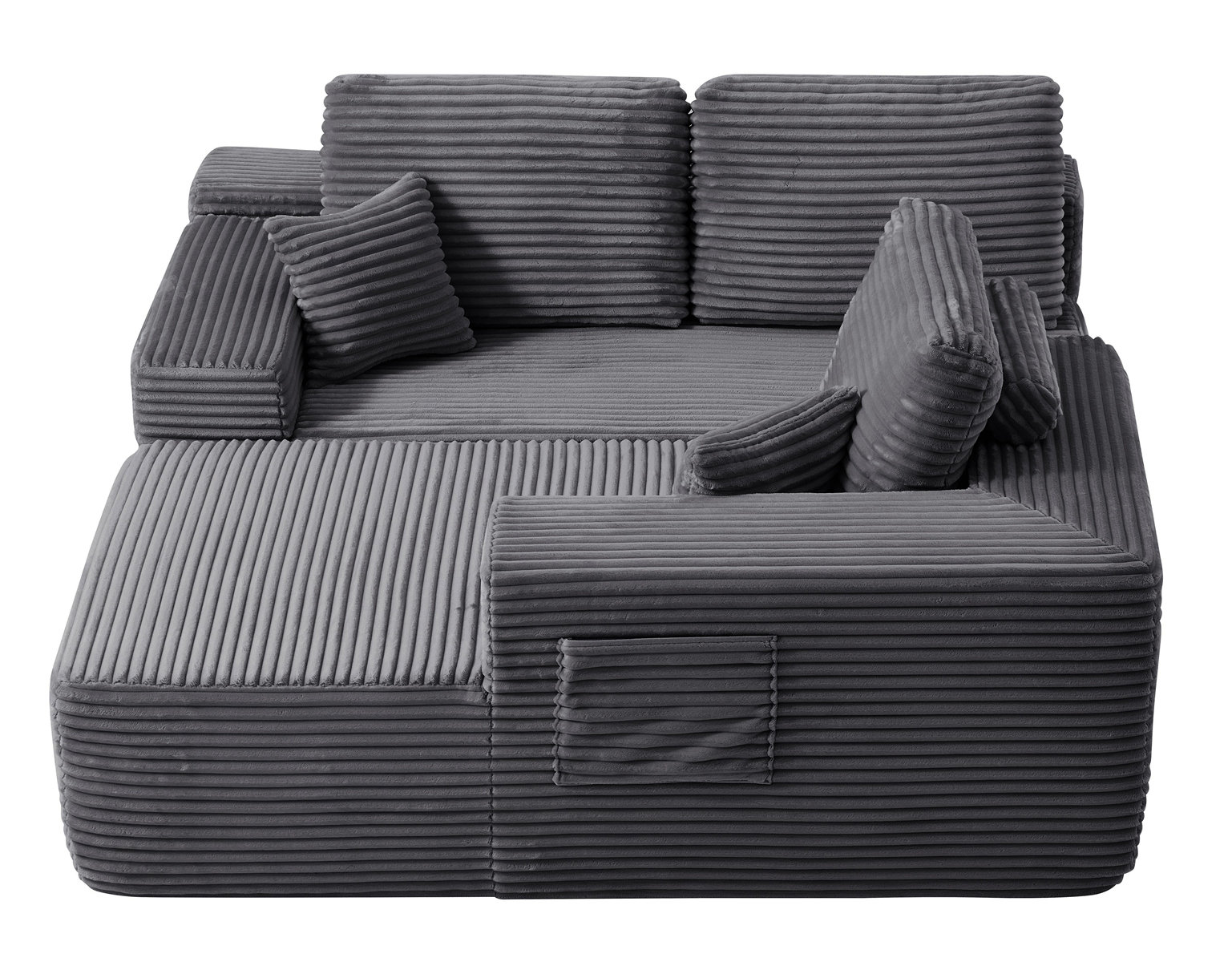 Ebern Designs 104" Cloud Sectional Sofa With L-Shape Chaise And Side ...