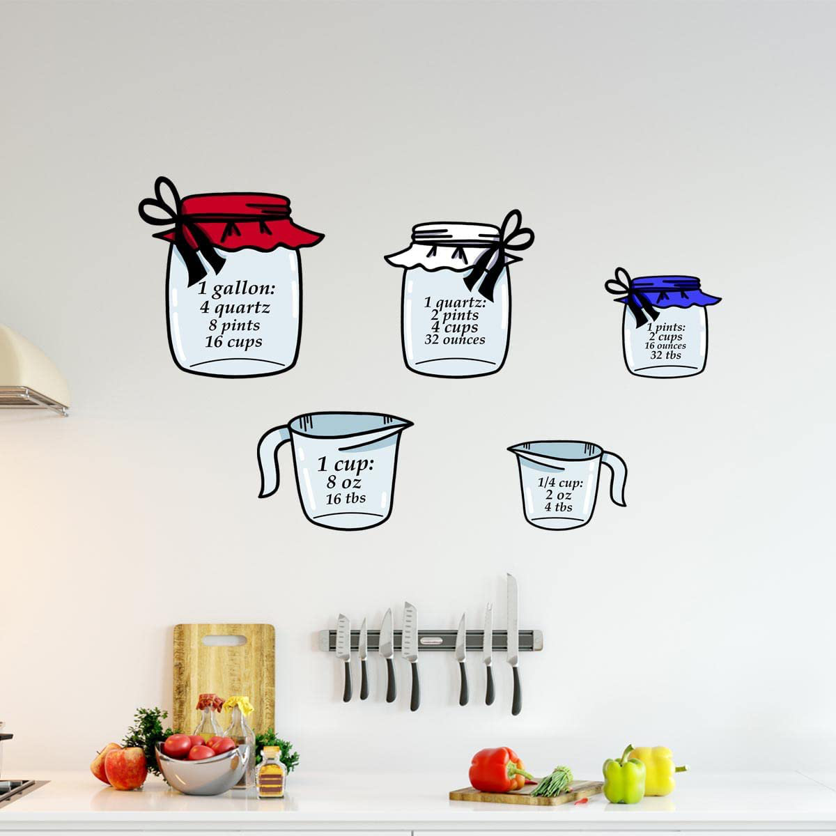 Trinx VWAQ Measuring Cups Wall Decals Kitchen Wall Stickers Peel And ...