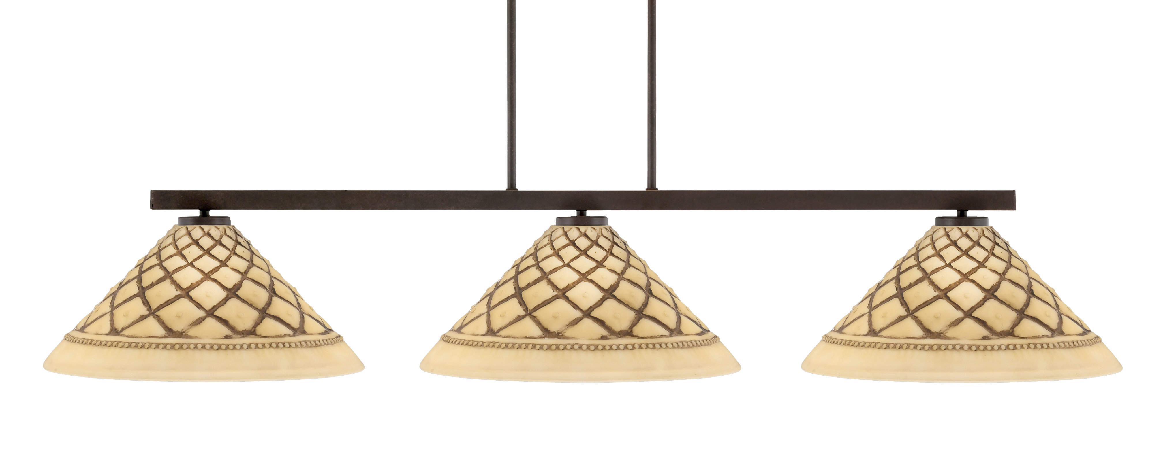 Longshore Tides Bremer 3 Light Bar Shown With 16" Chocolate Icing Glass ...