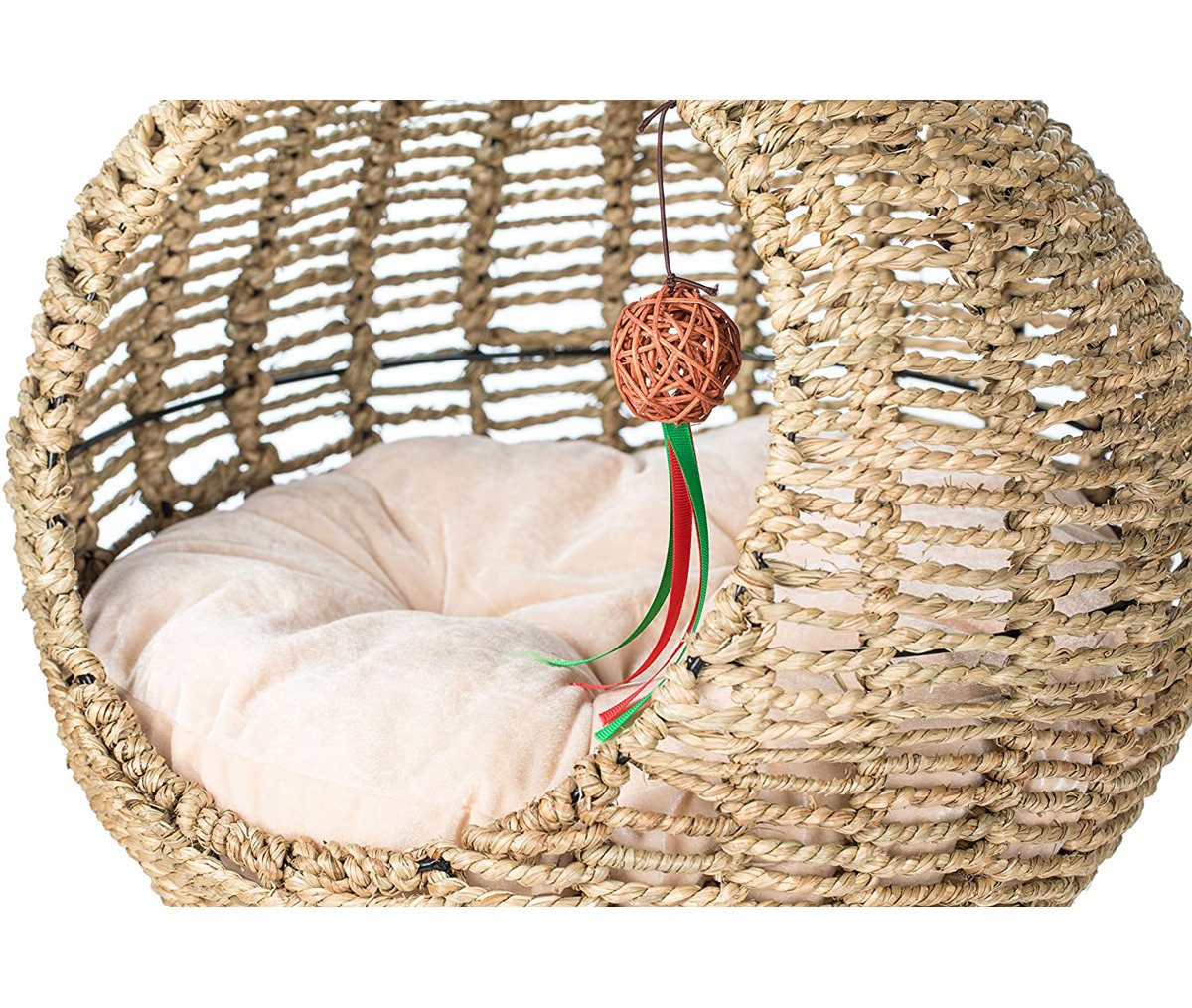 YoSpot 24" Hand Made Wicker Cat Bed Basket Swinging Pet House Nest for ...