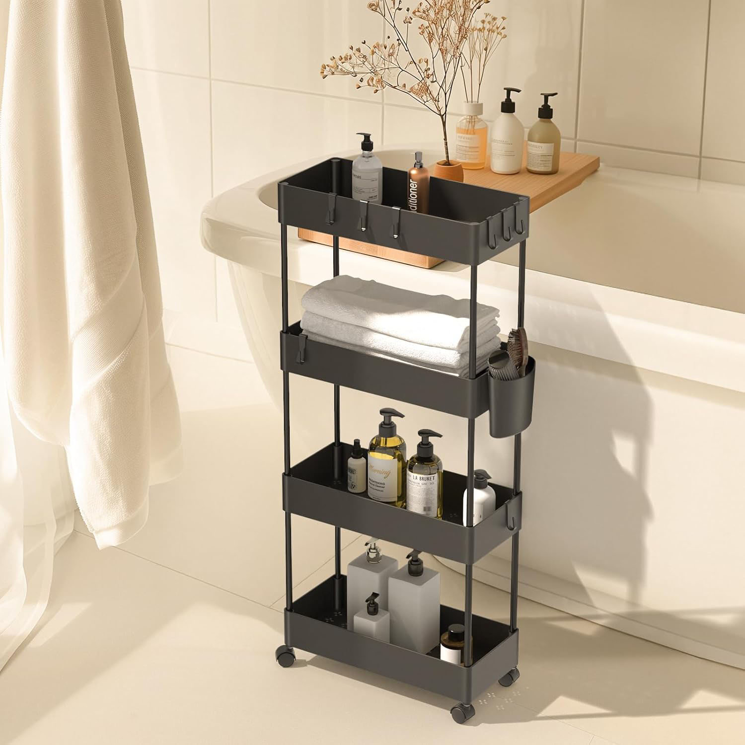 Rebrilliant Organizer Rolling Utility Cart For Bathroom Kitchen Laundry ...