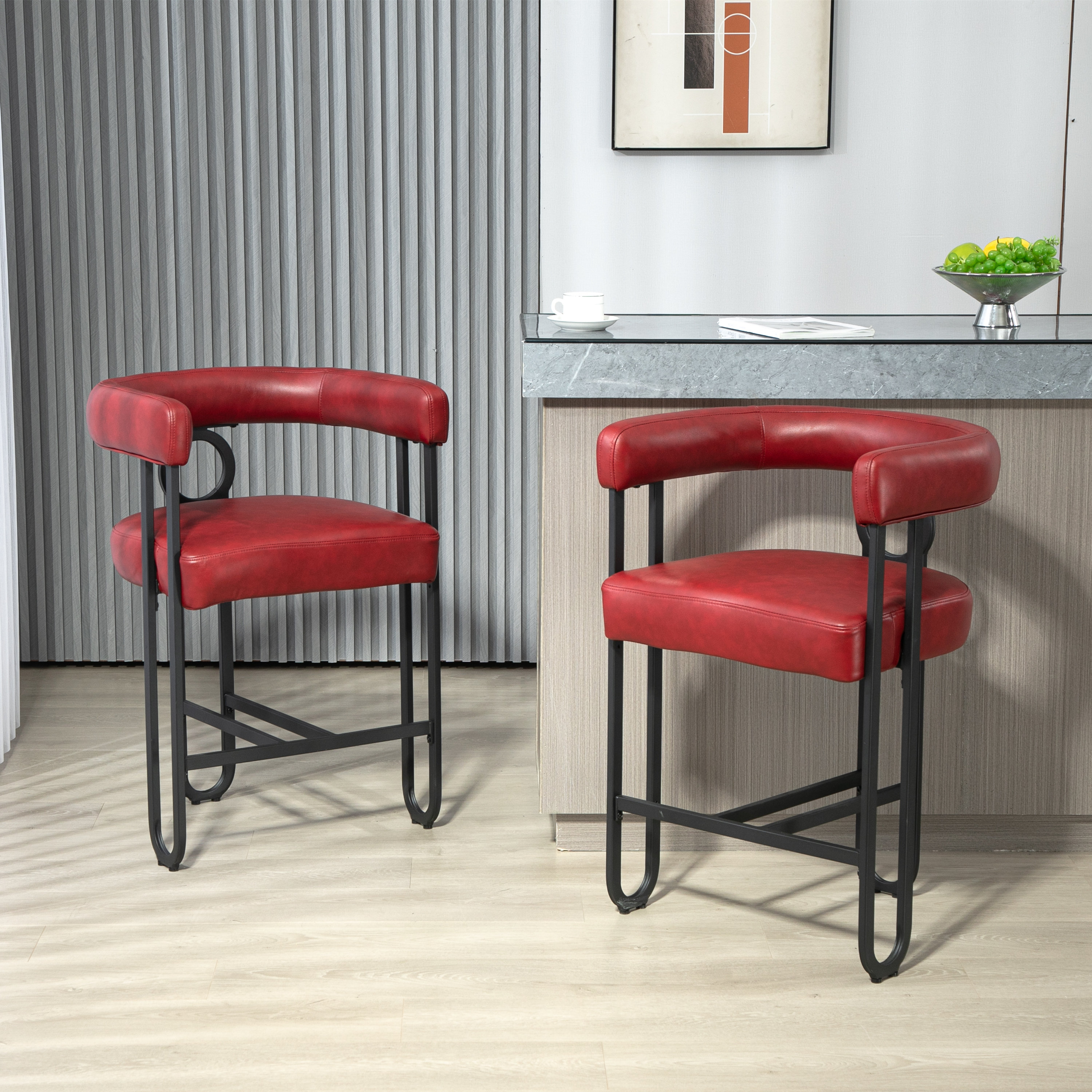 17 Stories Basheba Upholstered 23.62'' Counter Stool with Metal Frame ...
