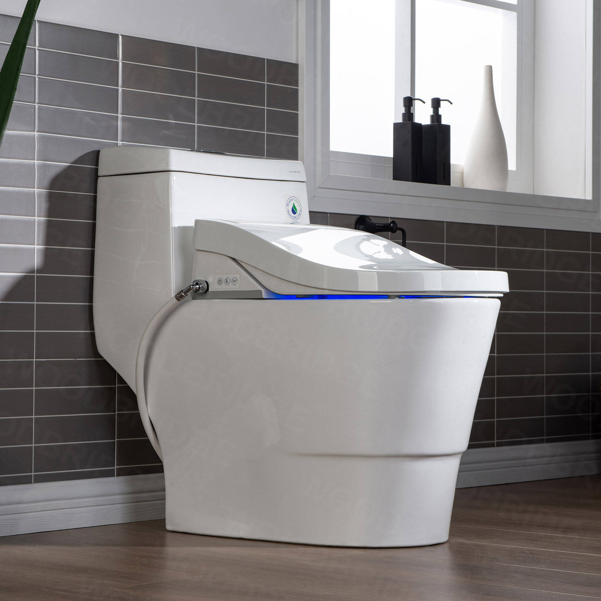 Woodbridge Luxury Bidet Toilet, Elongated One Piece Toilet With ...