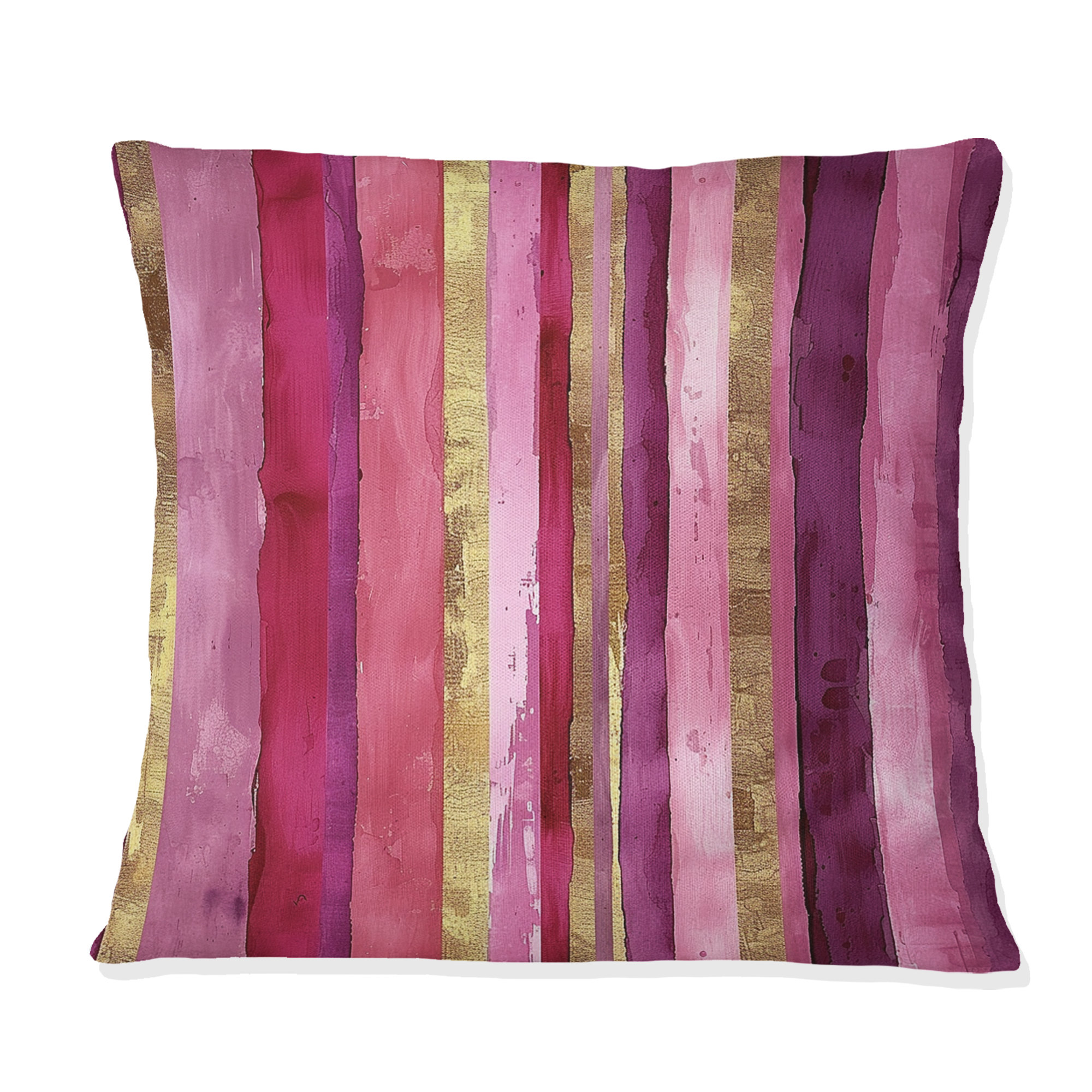 Design Art Magenta Chic Stripe Glam I - Transitional Throw Pillow | Wayfair
