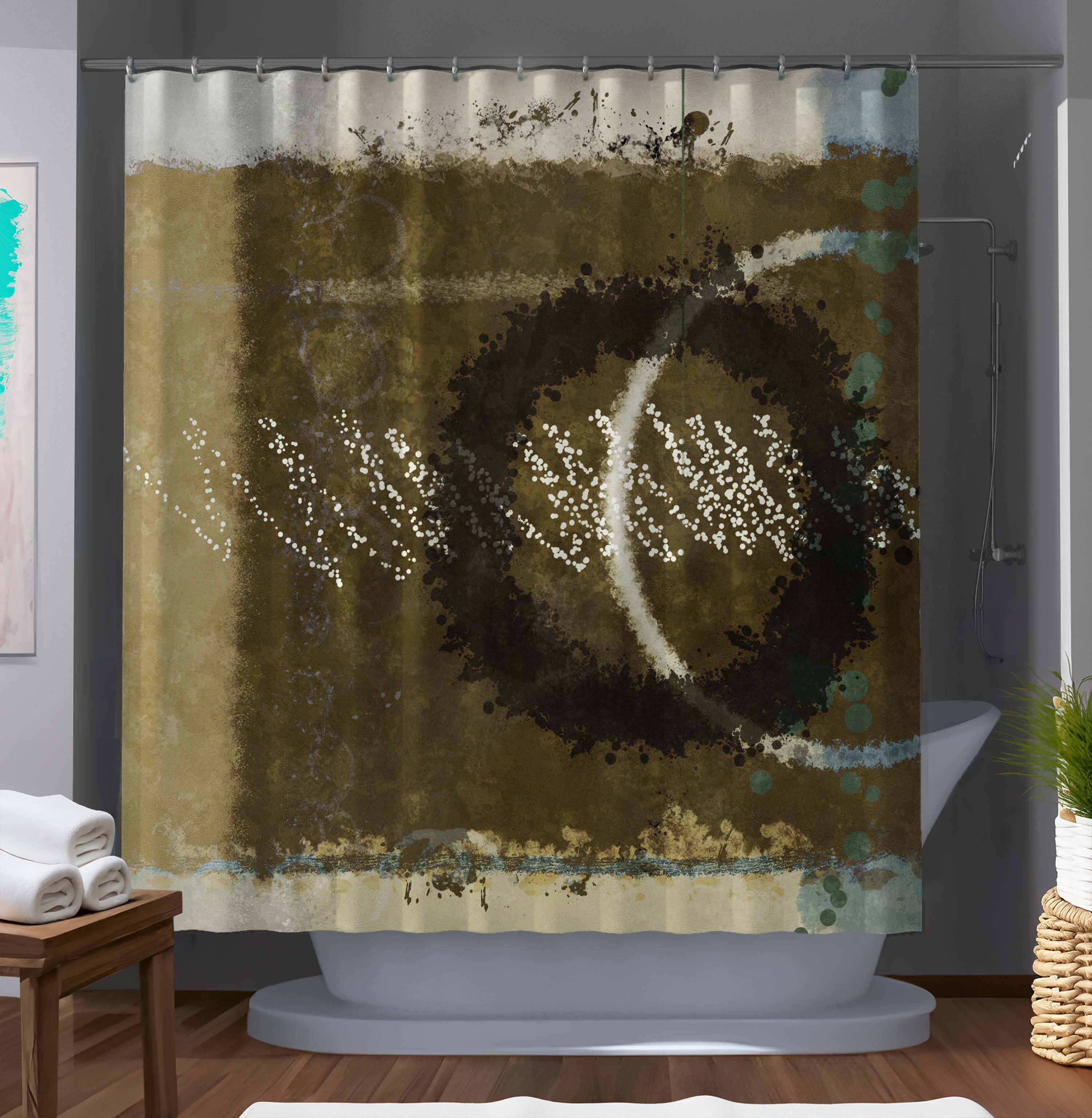 LeRoi Products Golden Invincible Designer Shower Curtain - Wayfair Canada