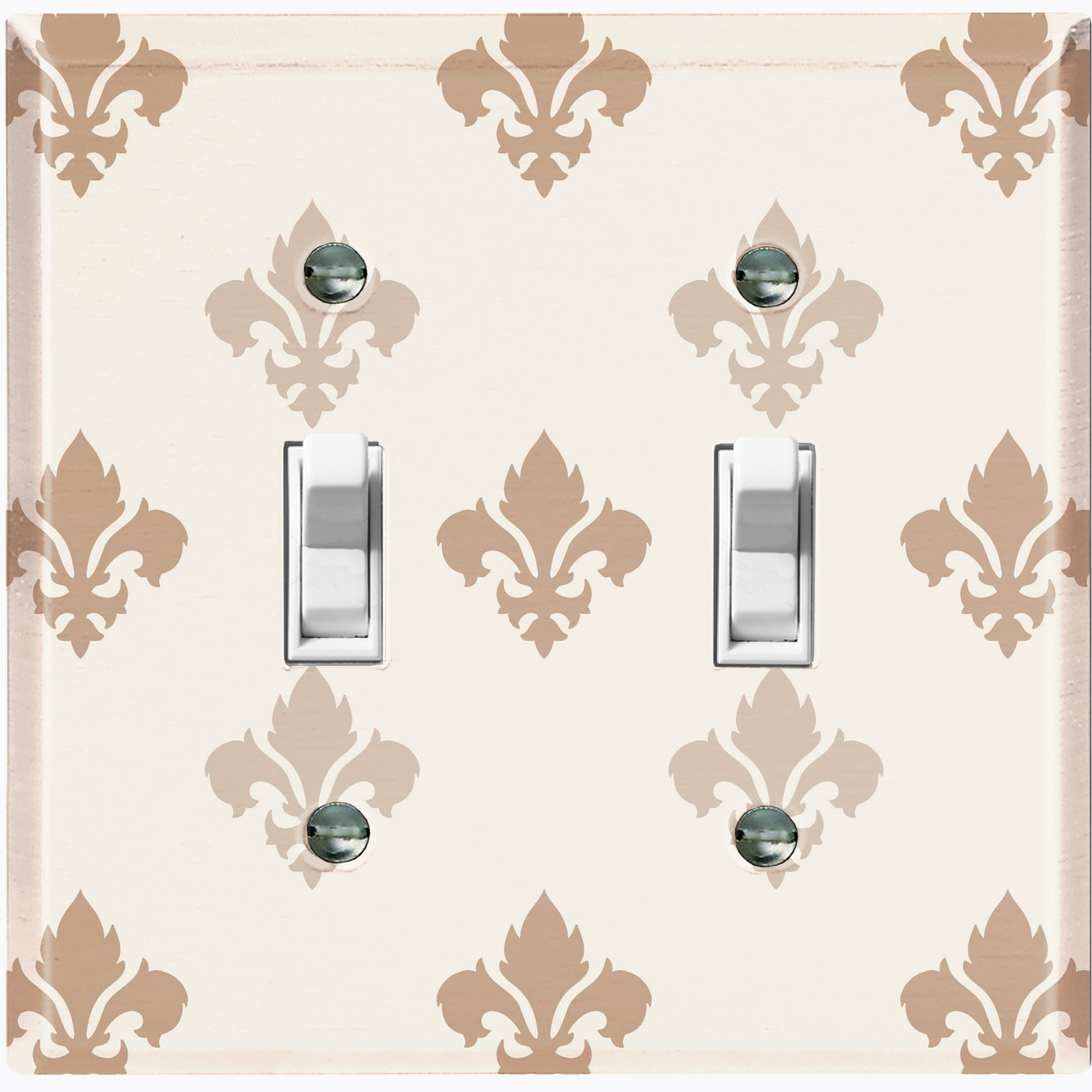 WorldAcc Metal Light Switch Plate Outlet Cover (Fleur De Lis Two Tone ...