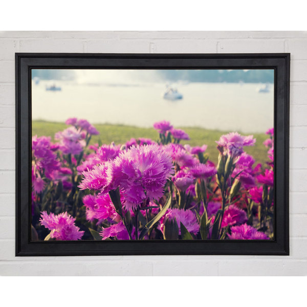 Ebern Designs Pink Flowers In The Countryside - Single Picture Frame ...
