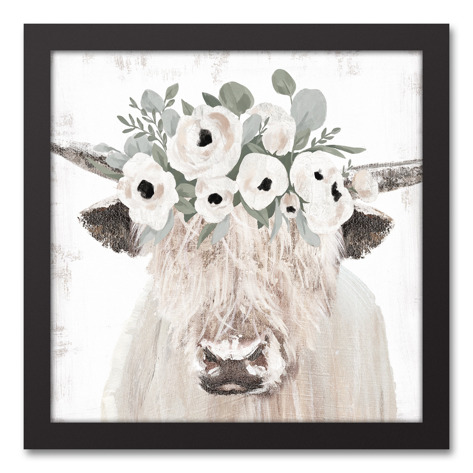 Harper Orchard Highland Cow In A Crown Framed Print On Canvas - Wayfair ...