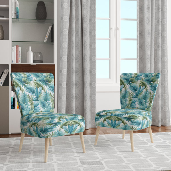 Bayou Breeze Azure And Green Canopy Tropical Pattern - Upholstered ...