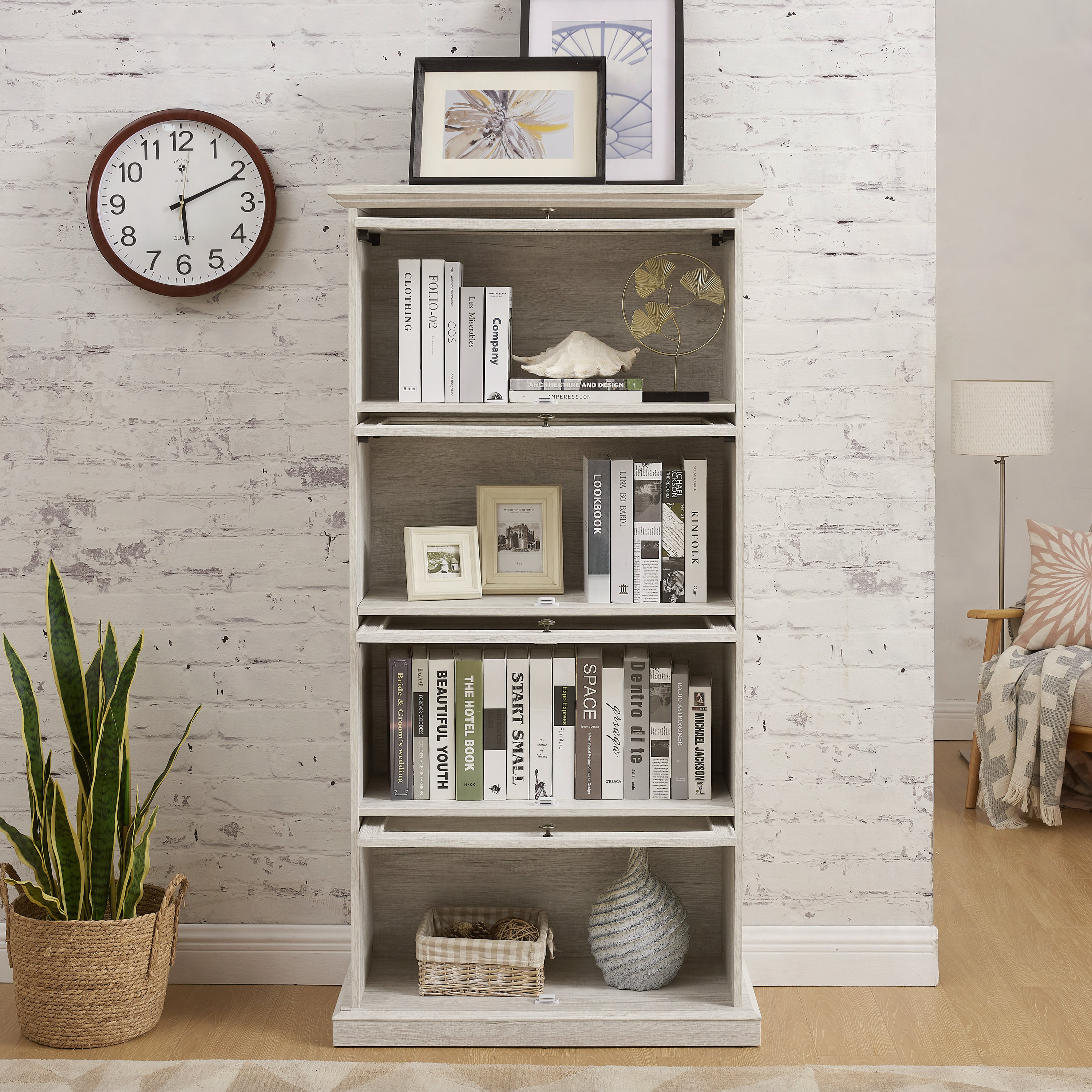 Jeltyprey 4 Tier Glass Display Cabinet for Living Room Stylish Storage ...