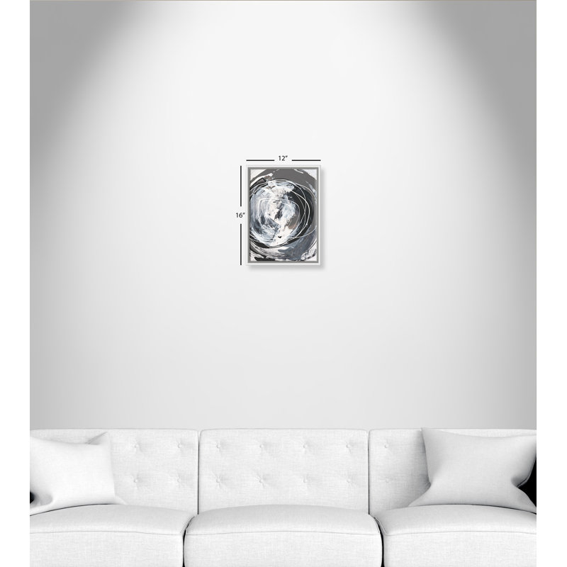 CasaFineArts Winter Swirl - Floater Frame Painting on Canvas | Wayfair