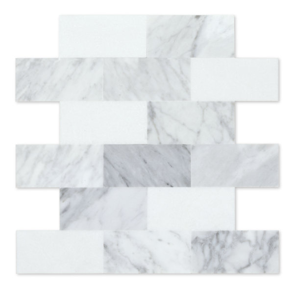 Speed tiles 11.34'' W x 11.57'' L Natural Stone Peel and Stick Mosaic ...