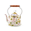 MacKenzie-Childs Wildflowers White/Pink/Brown/Green 2 Quart Tea Kettle ...