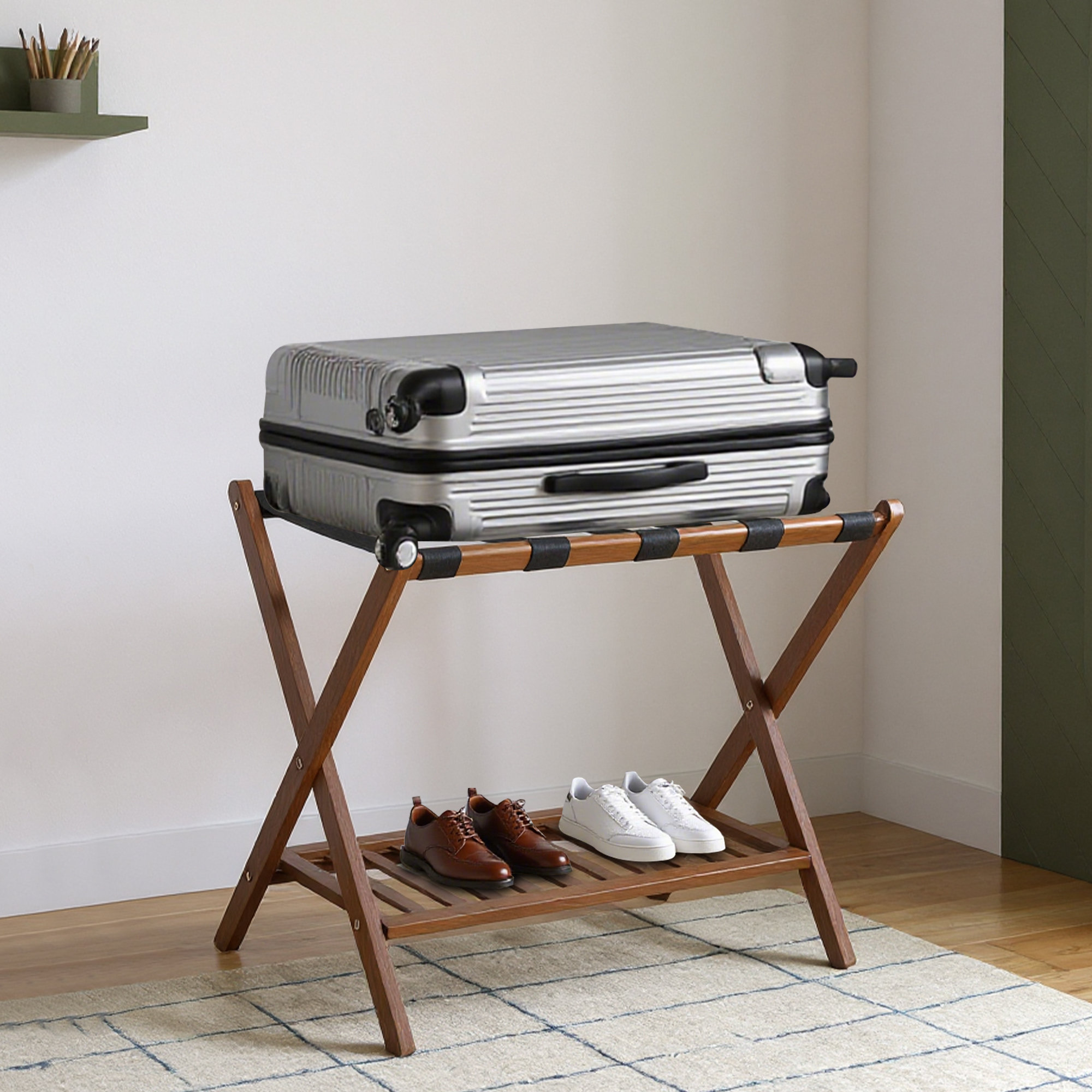 GAOHAPY Folding Bamboo Luggage Rack & Reviews | Wayfair