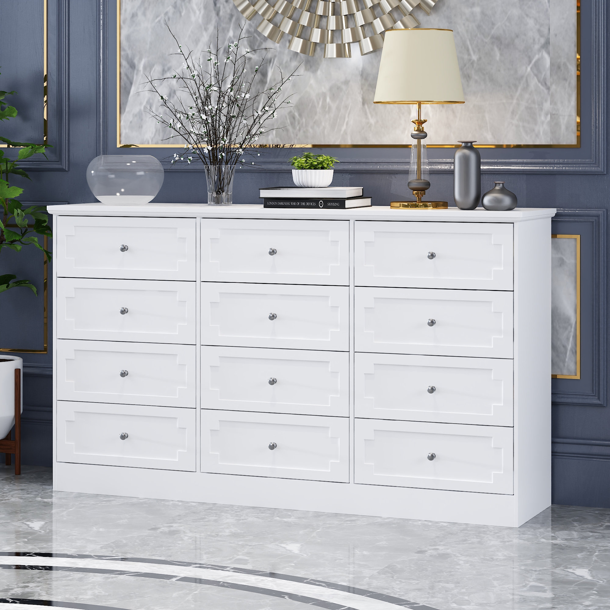 Lark Manor 61" Wide 12 Drawers Dresser In White & Reviews - Wayfair Canada