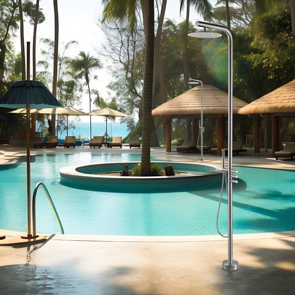 Selected Outdoor Stainless Steel Shower System Freestanding Three ...