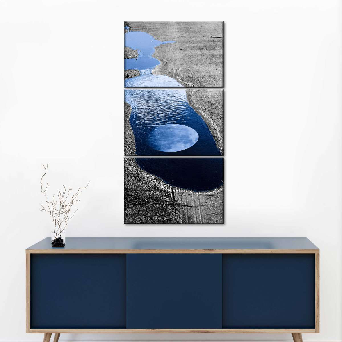 Dovecove Street Moon Reflection Pop On Canvas 3 Pieces Print | Wayfair