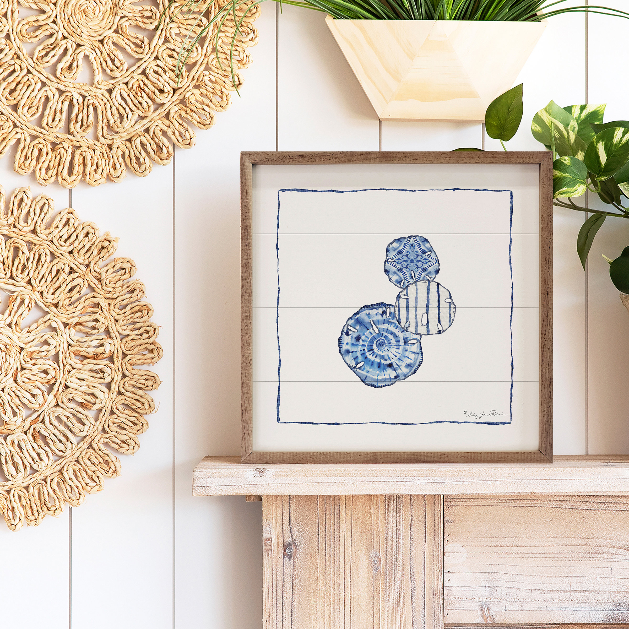 Kendrick Home Blue Pattern Sand Dollars By Audrey Jeanne Roberts | Wayfair