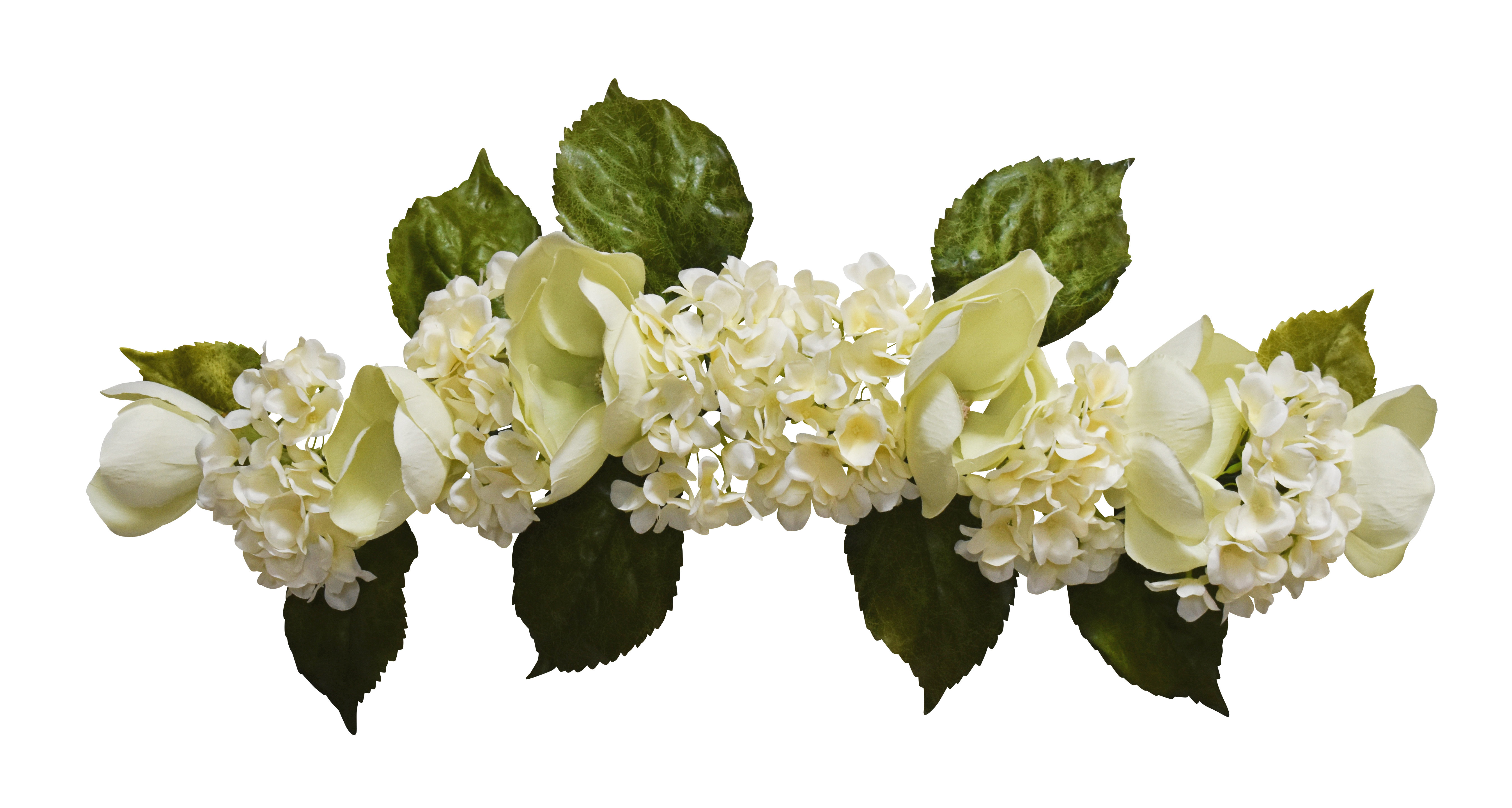 Primrue 32" Magnolia Hydrangea Swag in , White | Wayfair