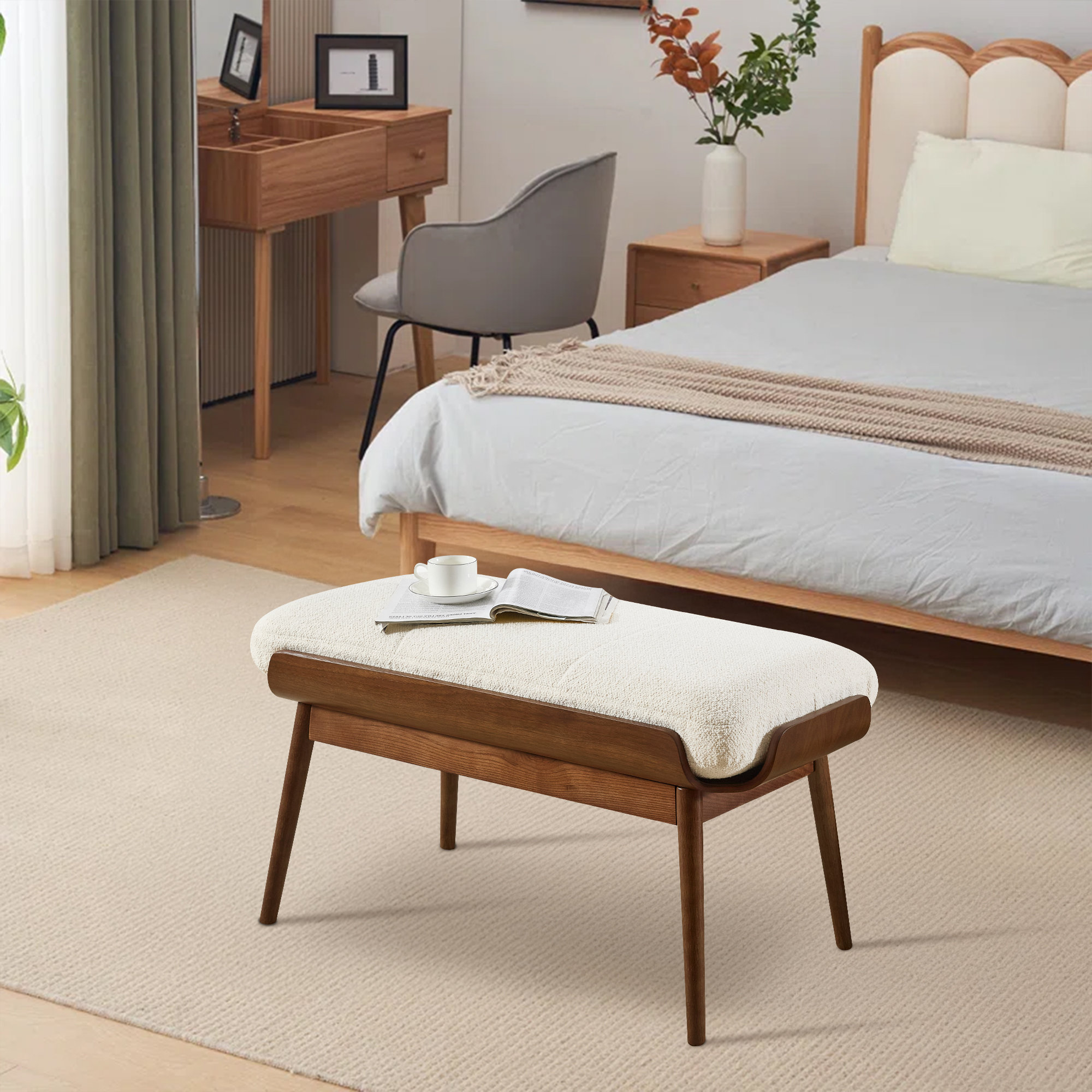 George Oliver Elegant bench with rich texture - Wayfair Canada