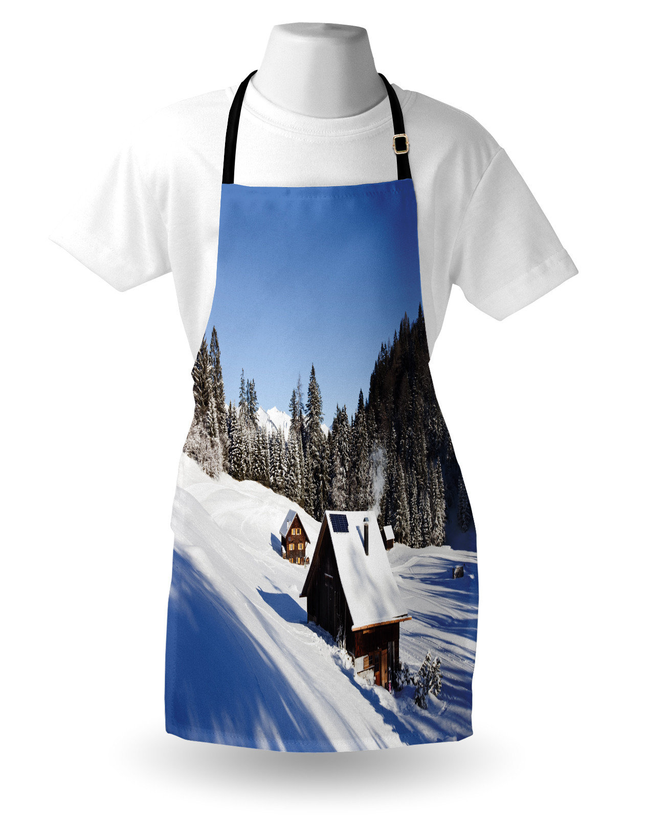 East Urban Home Winter Apron Unisex, Log Cabins in Mountains, Adult ...